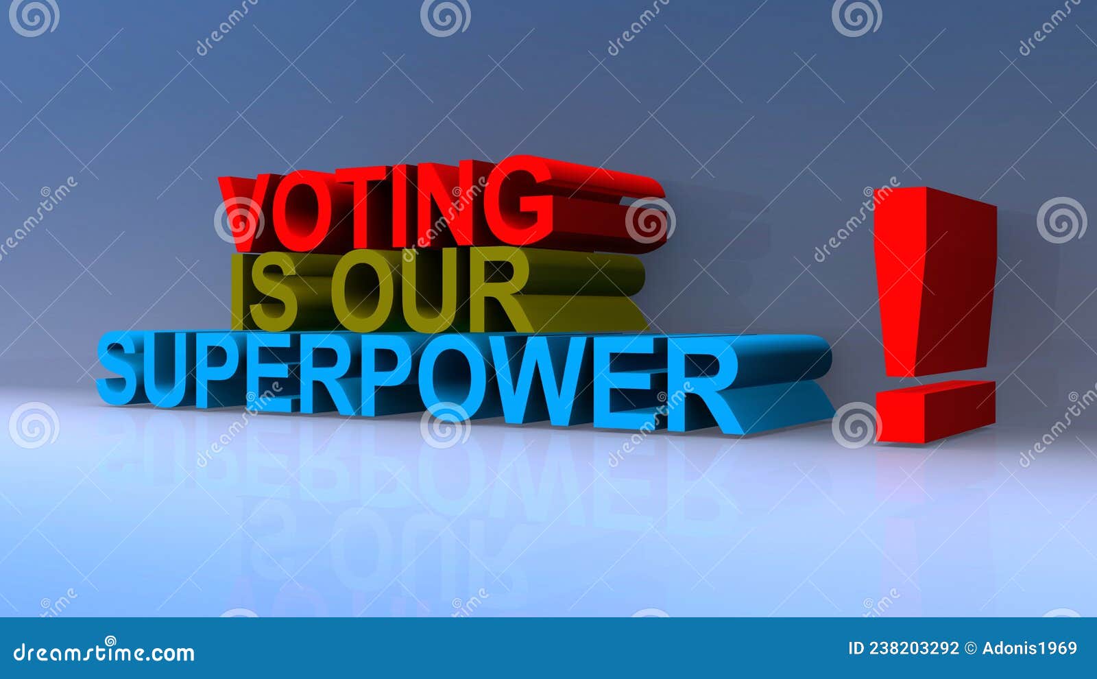 Voting is Our Superpower on Blue Stock Illustration - Illustration of ...