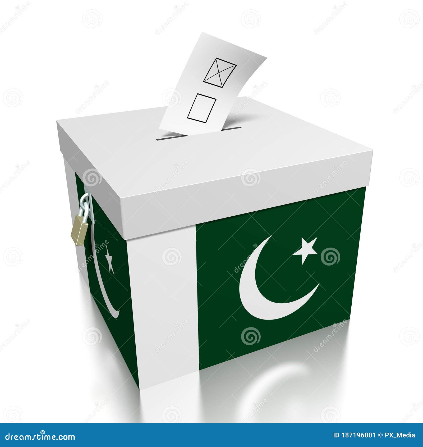 Pakistan - Ballot Box, Voting Concept - 3D Illustration Stock ...