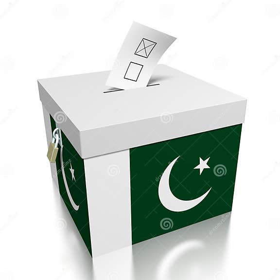 Pakistan - Ballot Box, Voting Concept - 3D Illustration Stock ...