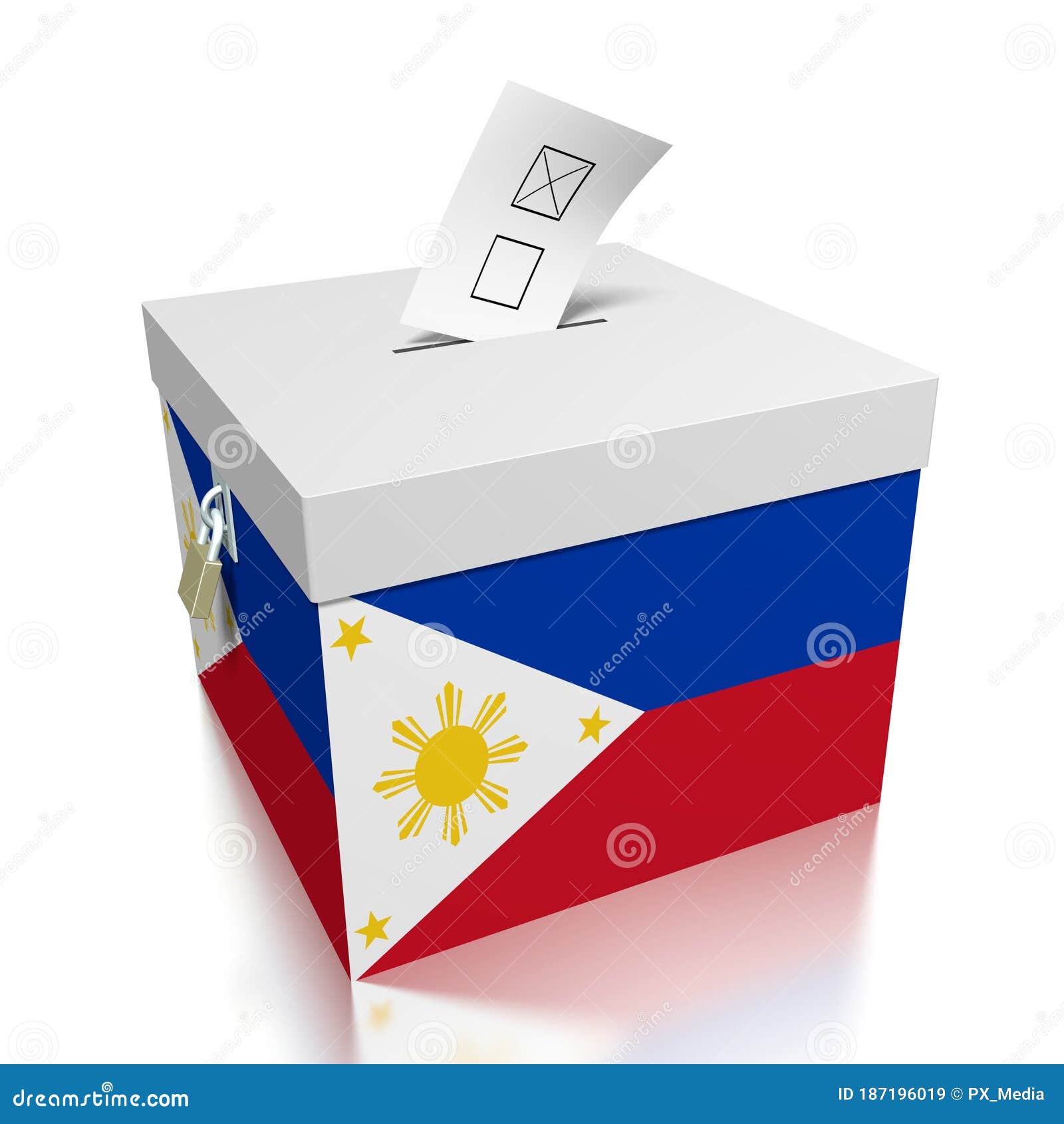 Philippines - Ballot Box, Voting Concept - 3D Illustration Stock ...