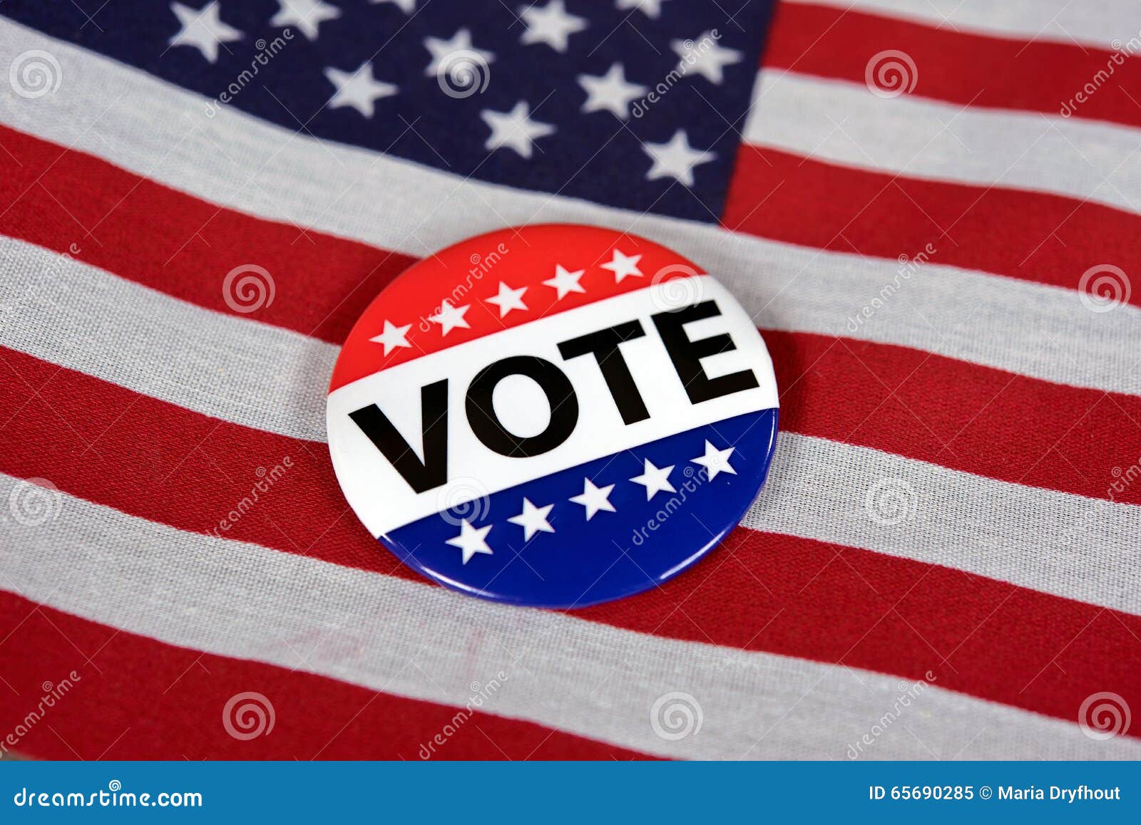 Voting Pin on American Flag Stock Image - Image of american, bright ...