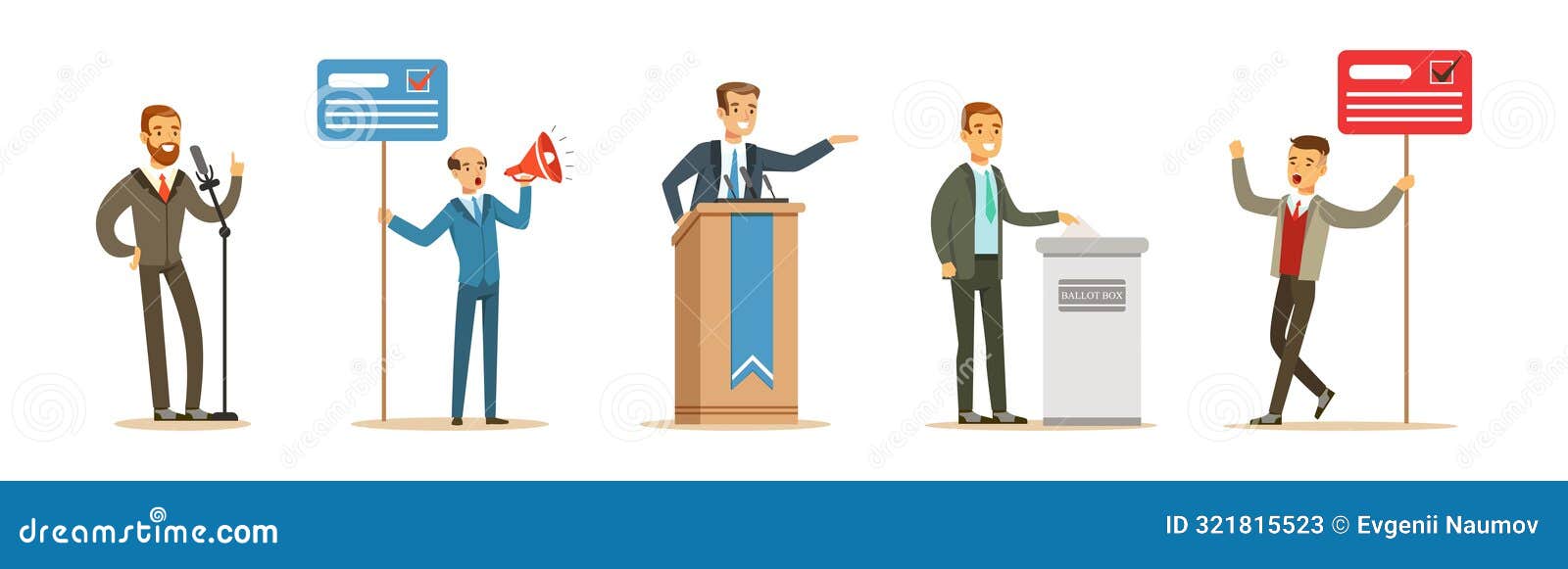 Voting Process With People Voter Character Vector Set | CartoonDealer ...