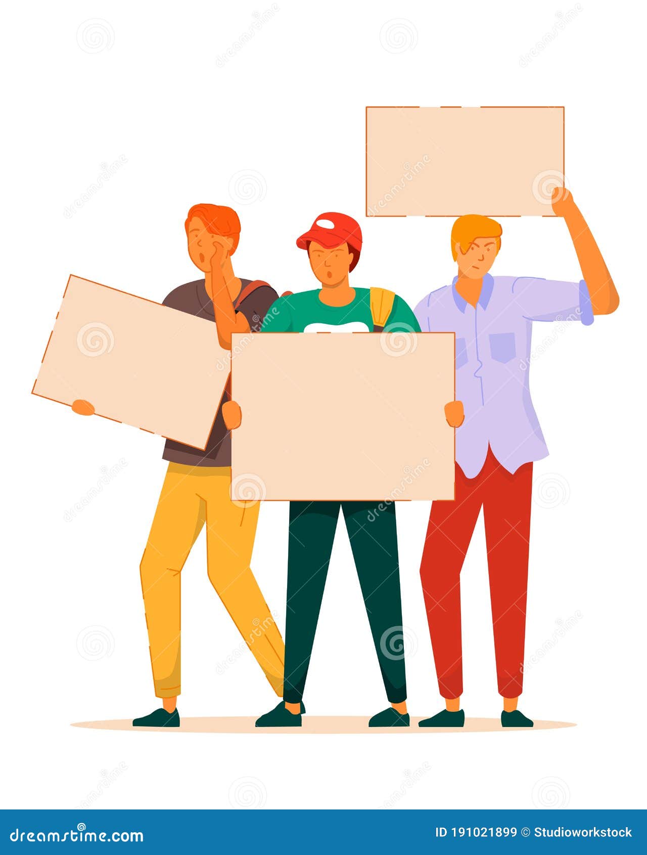 Voting Protesting Student Crowd at Demonstration Stock Vector ...
