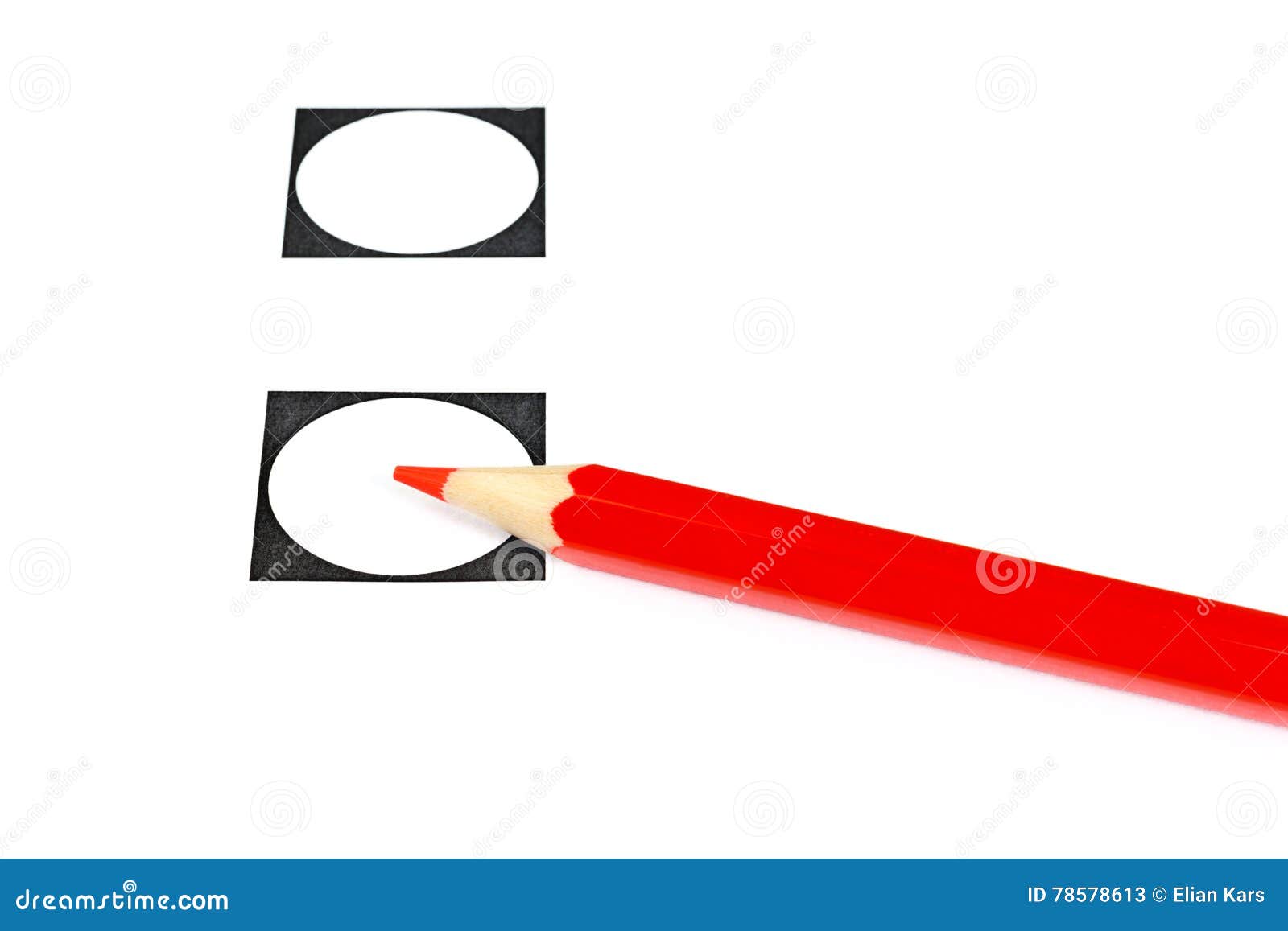 Voting with Red Pencil and Two Empty Checkboxes Stock Image - Image of ...