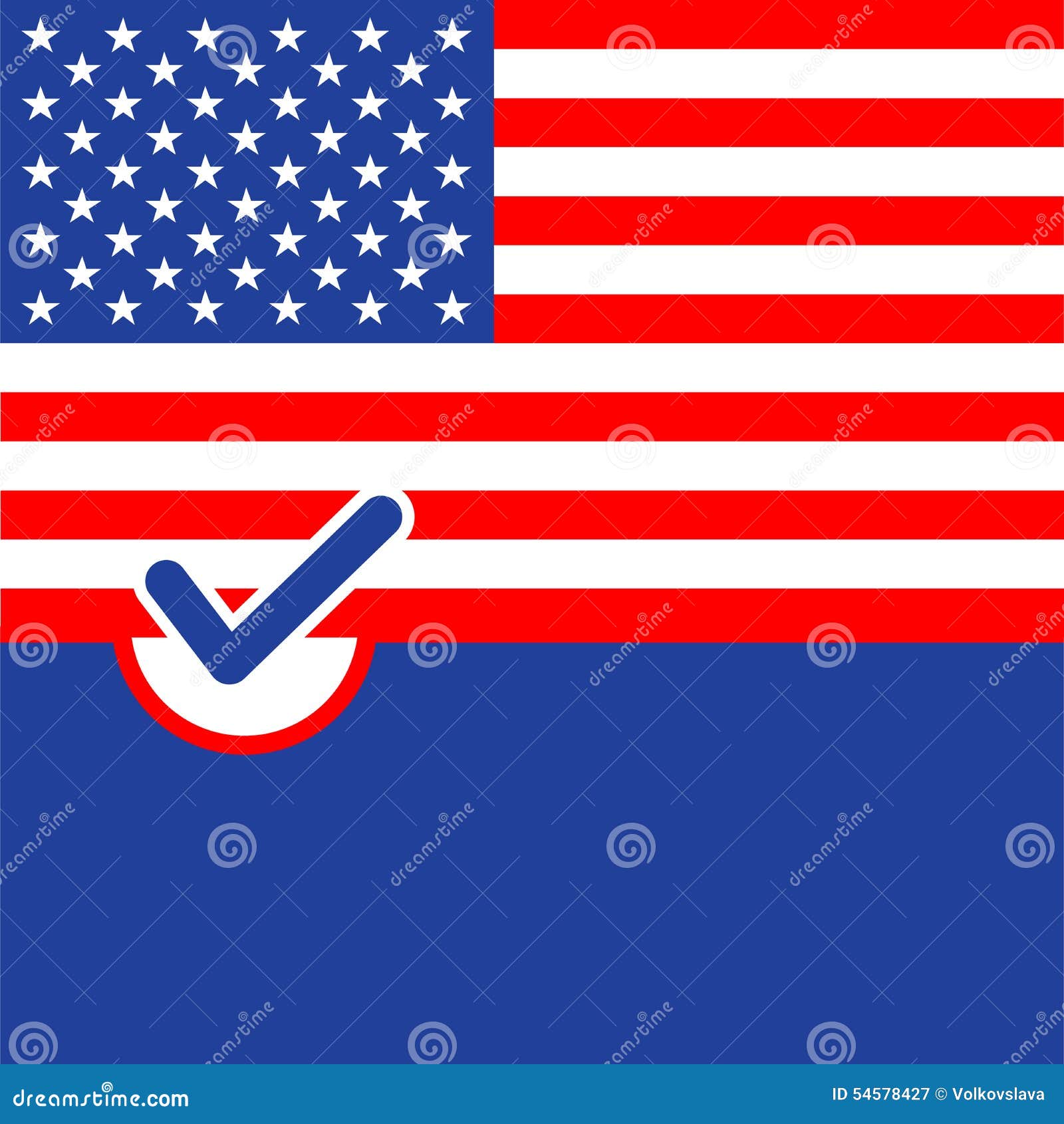 Voting Symbol American Flag Stock Vector - Illustration of mark, button ...