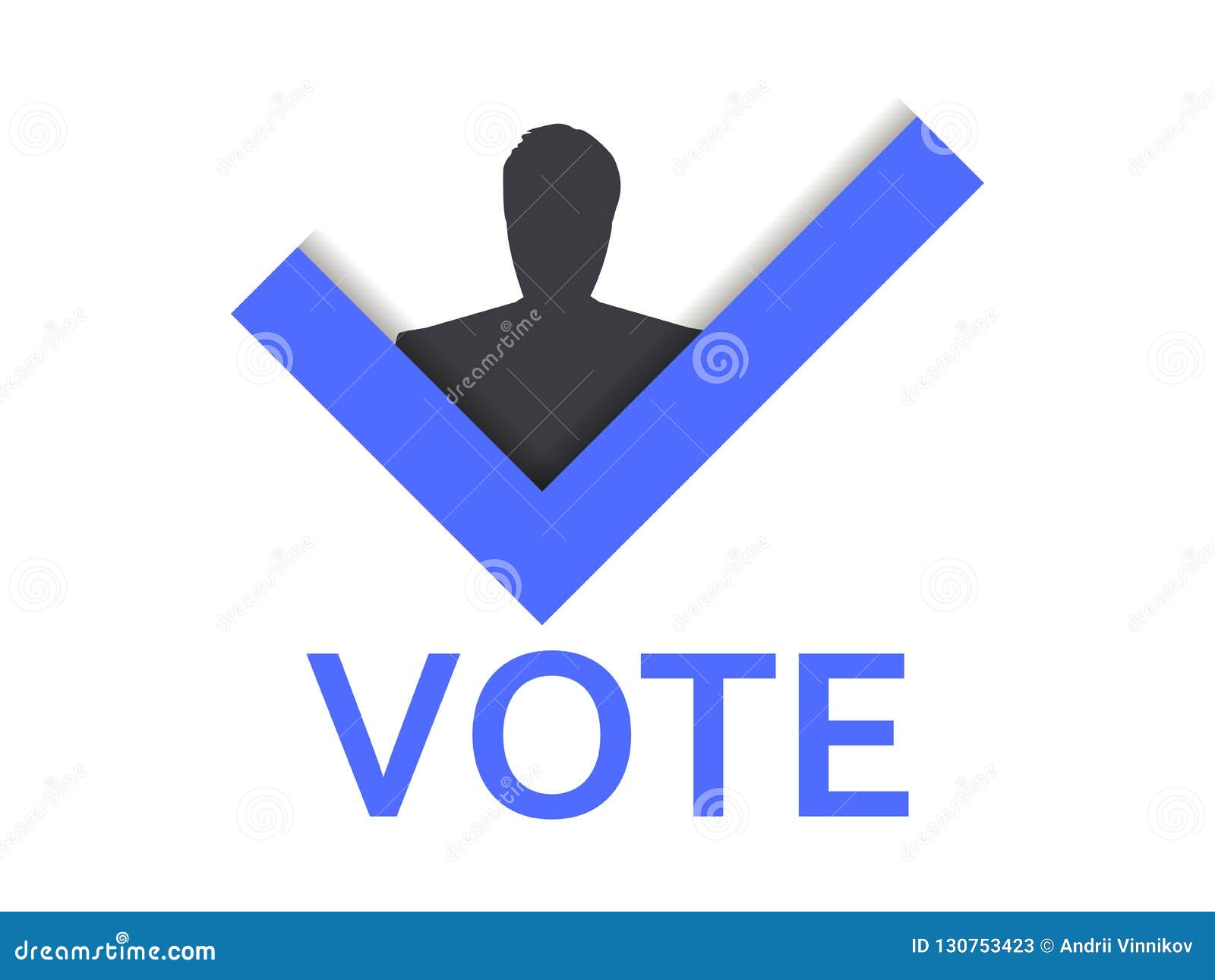 Voting Symbol. Check Mark and Man. Vote Yes Stock Vector - Illustration ...