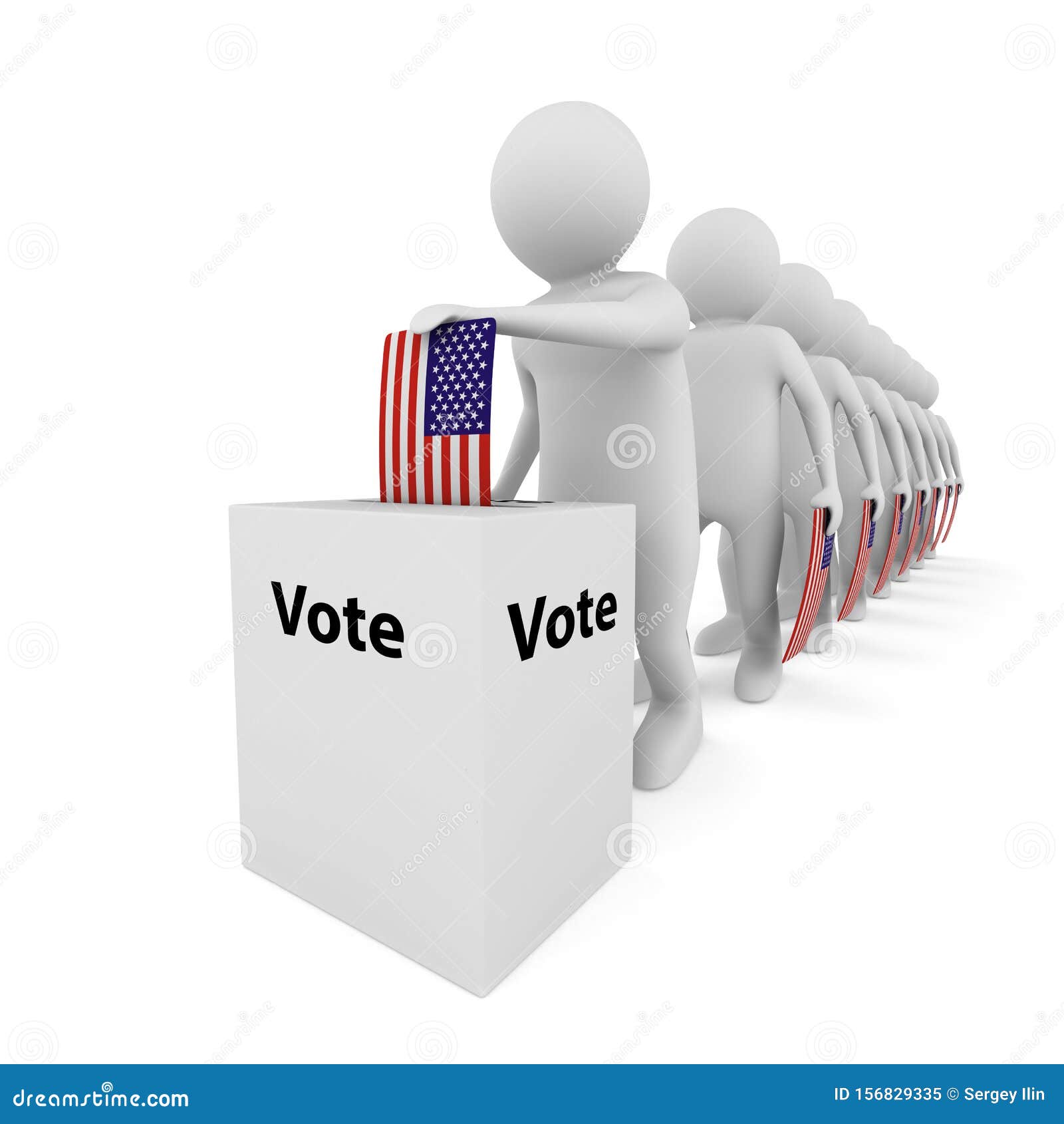 Voting On White Background. Isolated 3D Illustration Stock Illustration ...