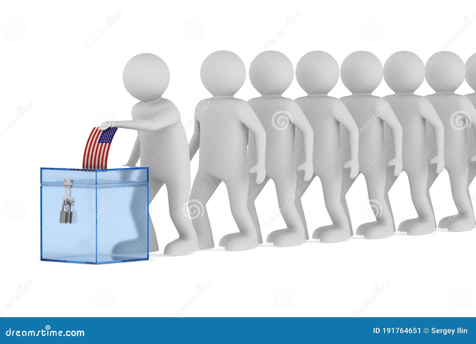 Voting on White Background. Isolated 3D Illustration Stock Illustration ...
