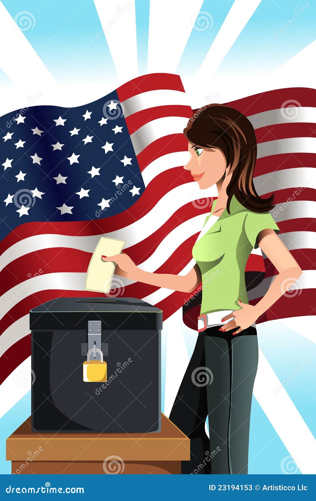 Voting woman stock vector. Illustration of drawing, democracy - 23194153