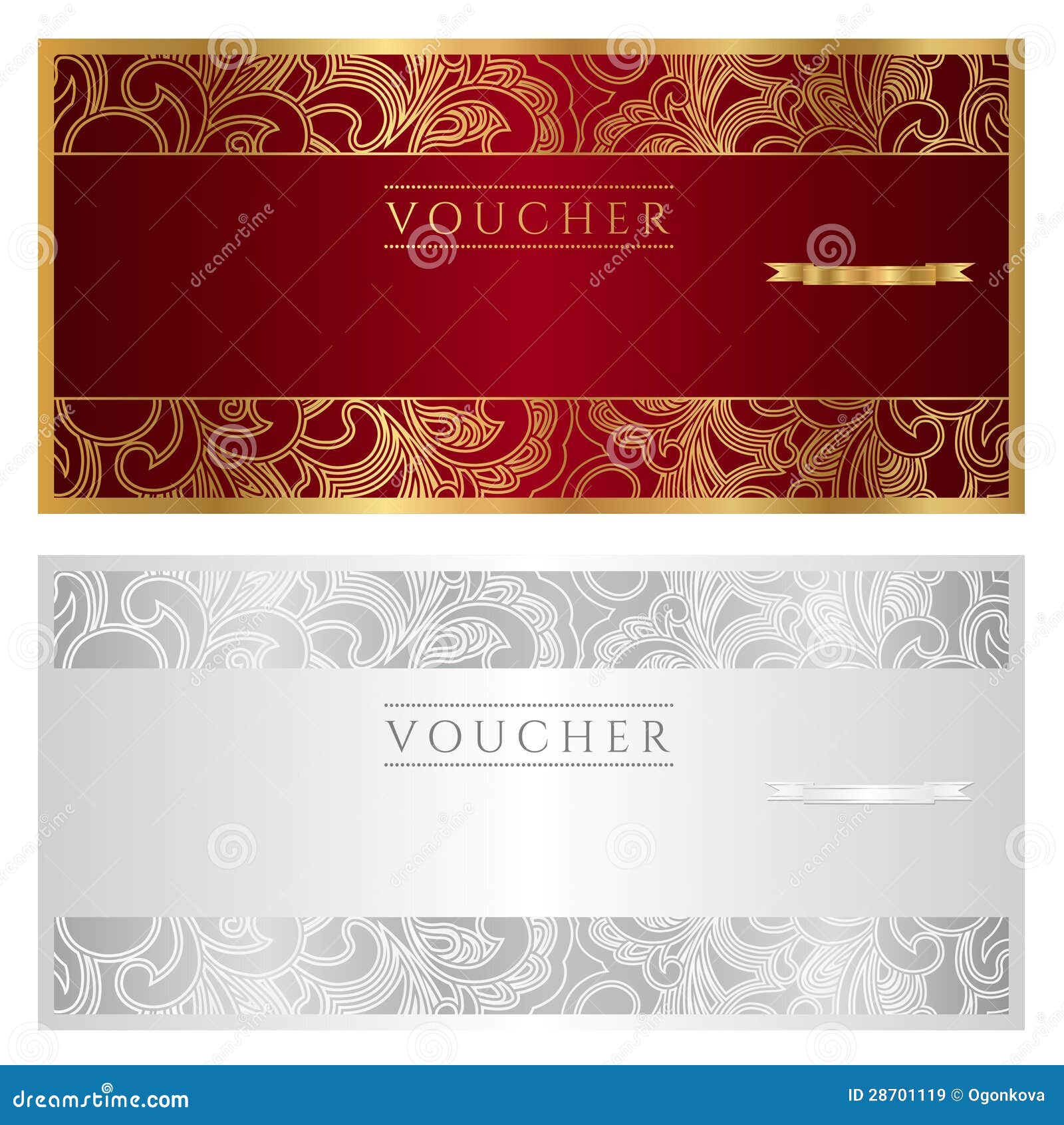 Voucher / coupon / gift stock vector. Illustration of floral - 28701119