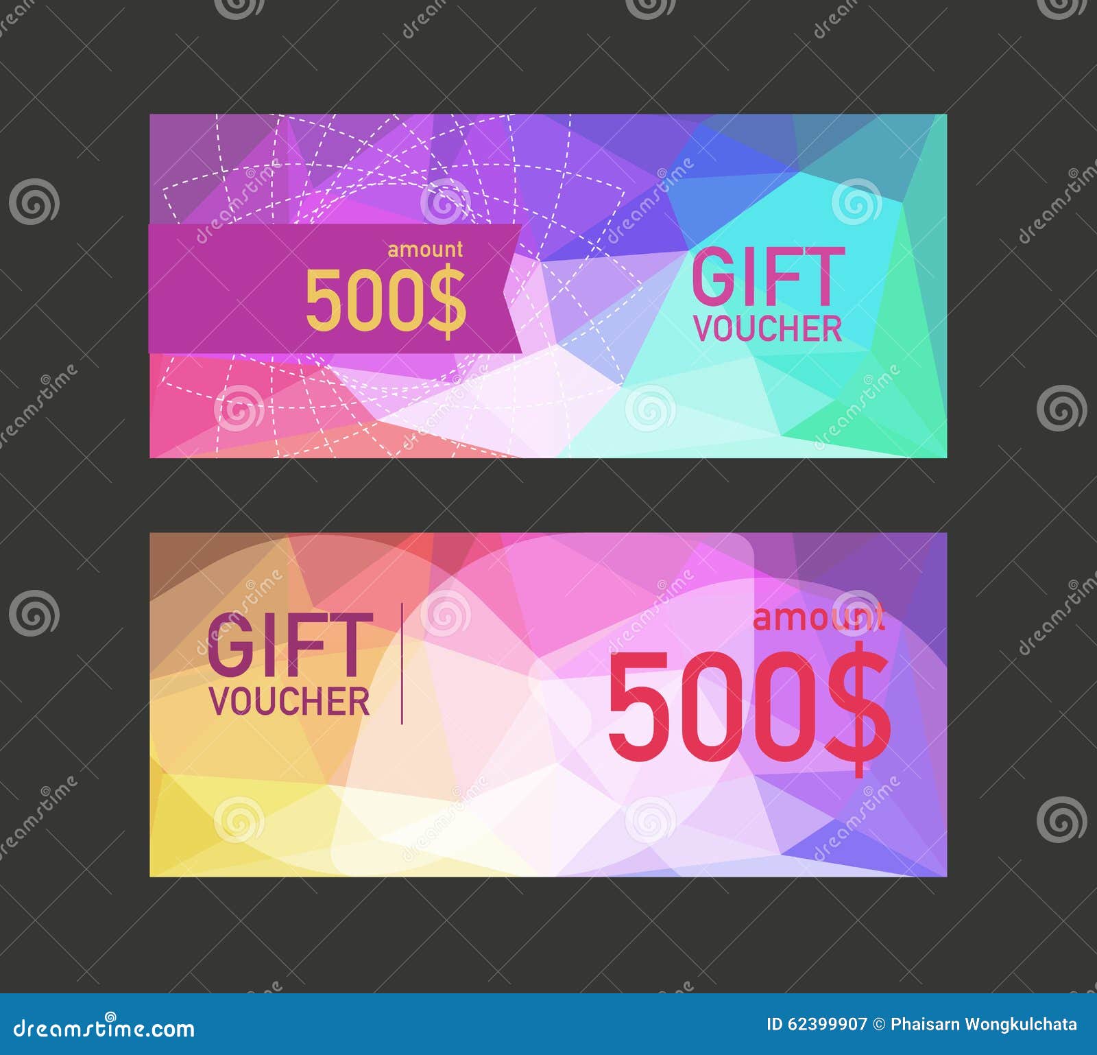 Voucher design template. stock vector. Illustration of label - 62399907