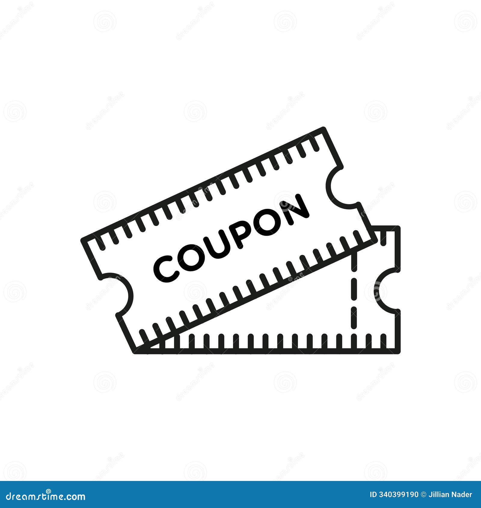 Voucher Icon Flat Line Symbol Set Stock Illustration - Illustration of ...