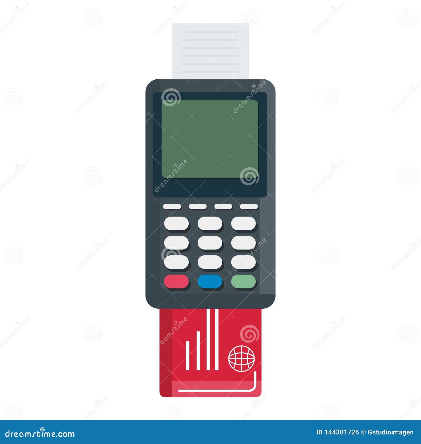 Voucher Machine with Credit Card Stock Vector - Illustration of digital ...