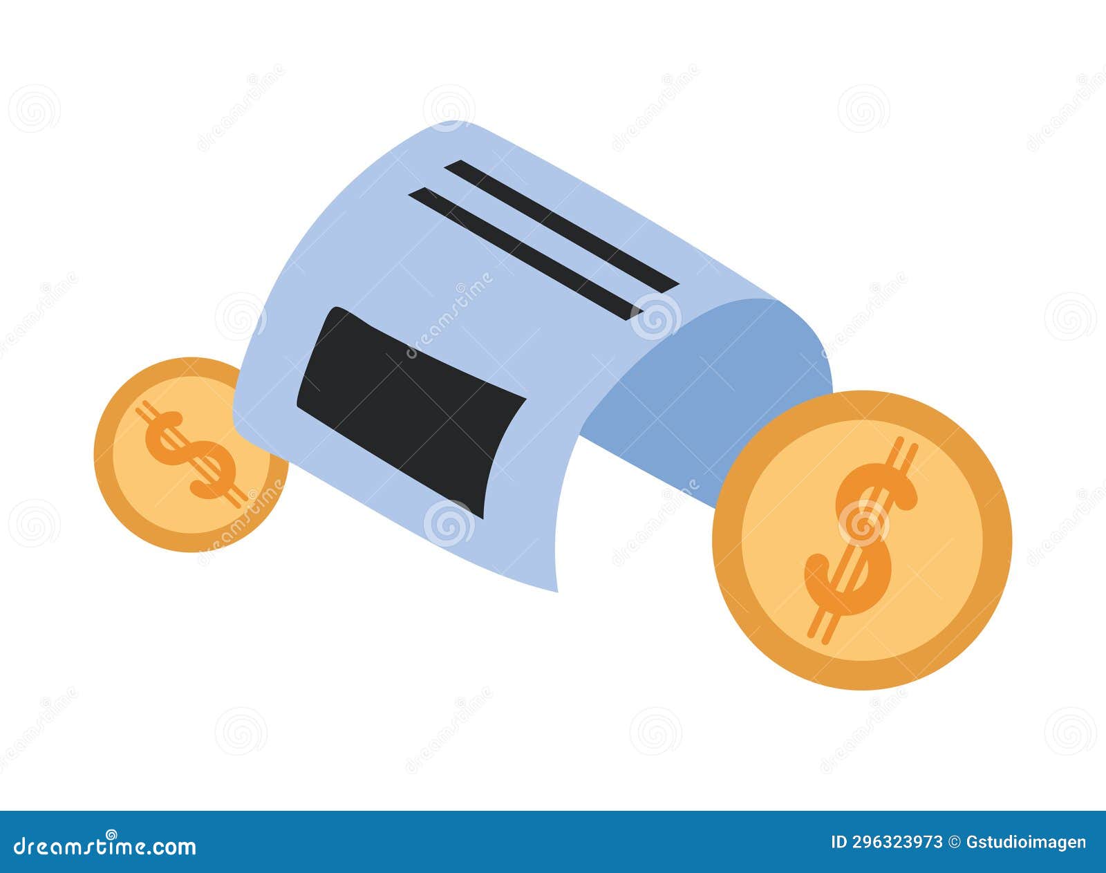 Voucher payment and coin stock illustration. Illustration of isolated ...
