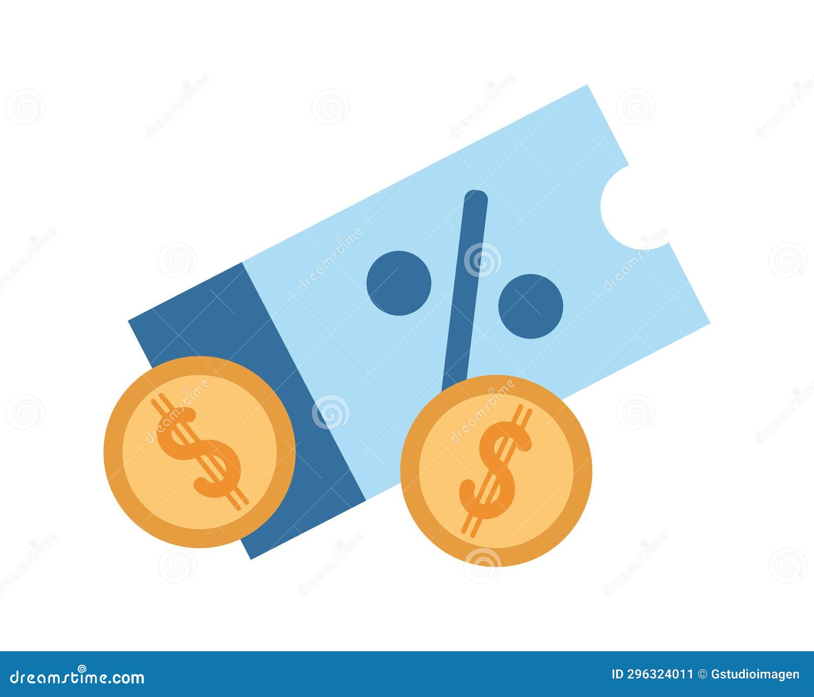 Voucher payment with coins stock illustration. Illustration of cash ...