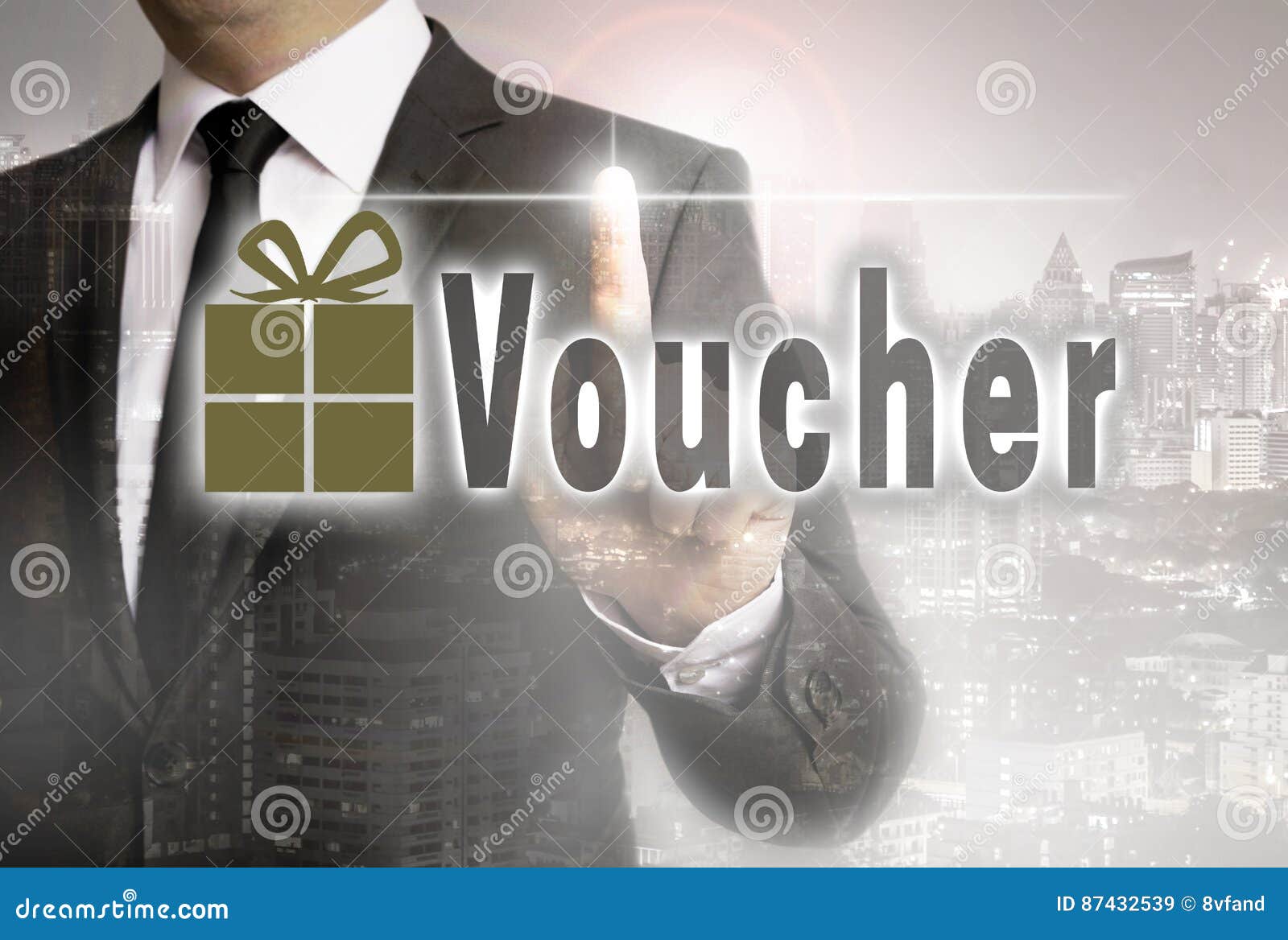 Voucher is Shown by Businessman Concept Stock Image - Image of copied ...