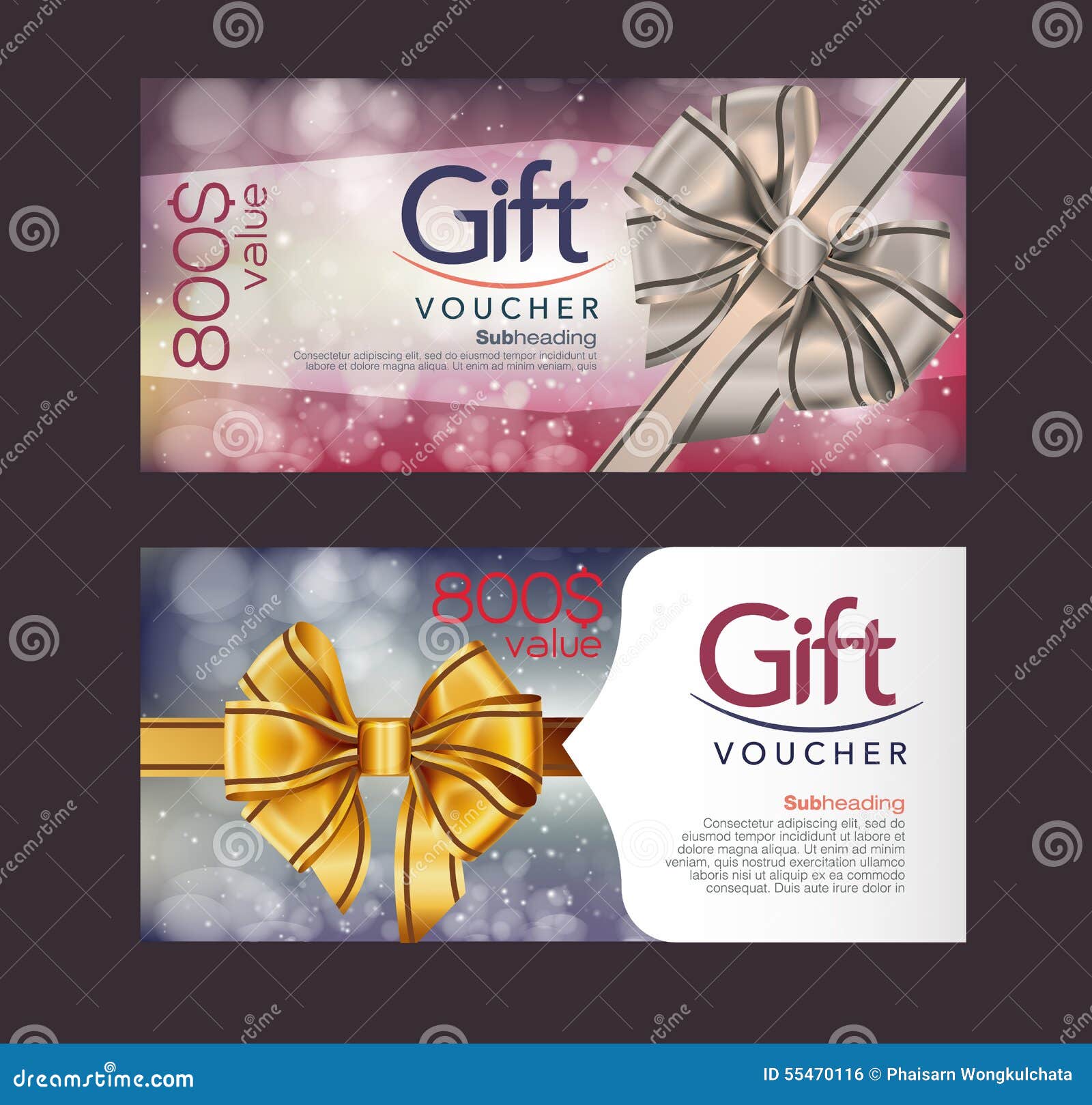 Voucher Template with Premium Modern Pattern. Stock Vector ...