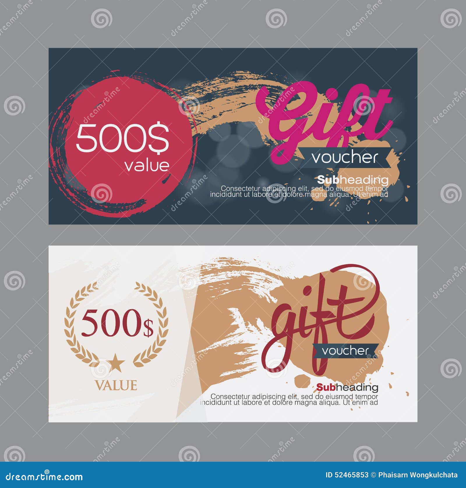 Voucher Template with Premium Vintage Pattern. Stock Vector ...