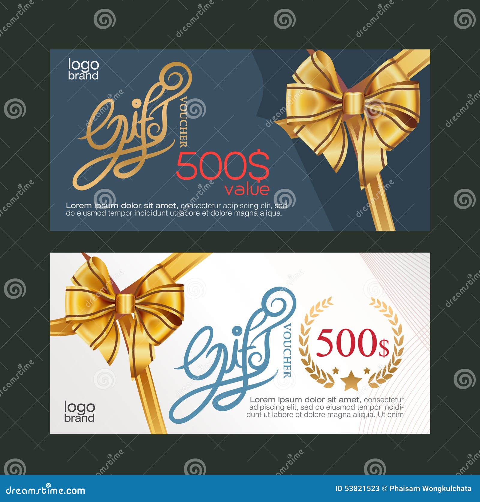 Voucher Template with Premium Vintage Pattern. Stock Vector ...