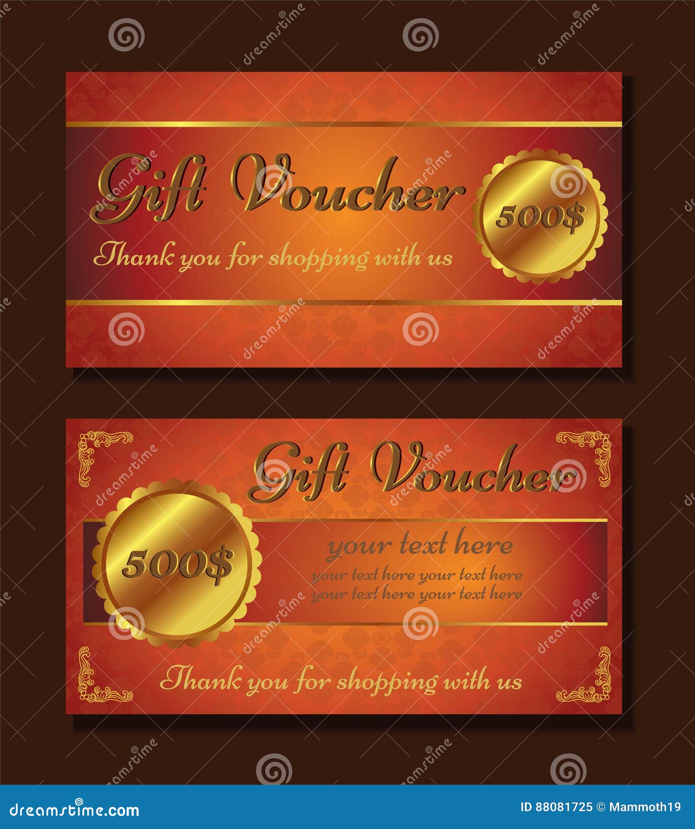 Voucher Template with Premium Vintage Pattern. Vector Format Eps 10 ...