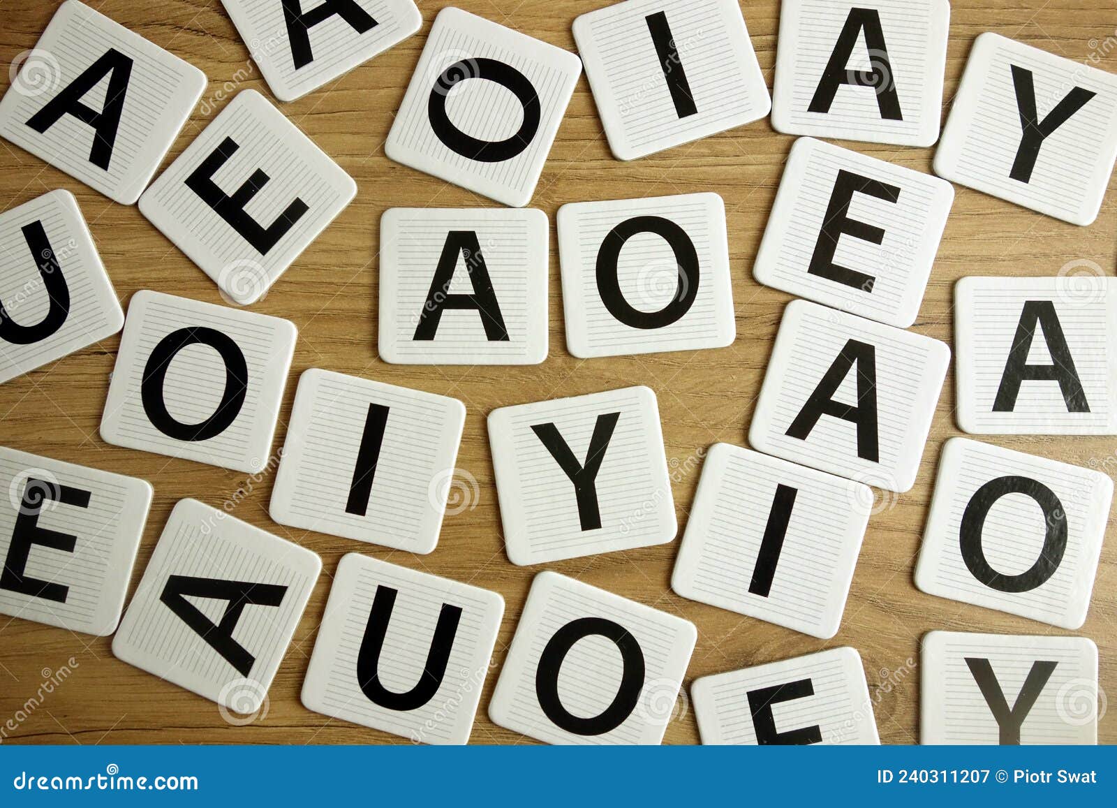 Vowel Letters Lying on Desk Stock Image - Image of kindergarten ...