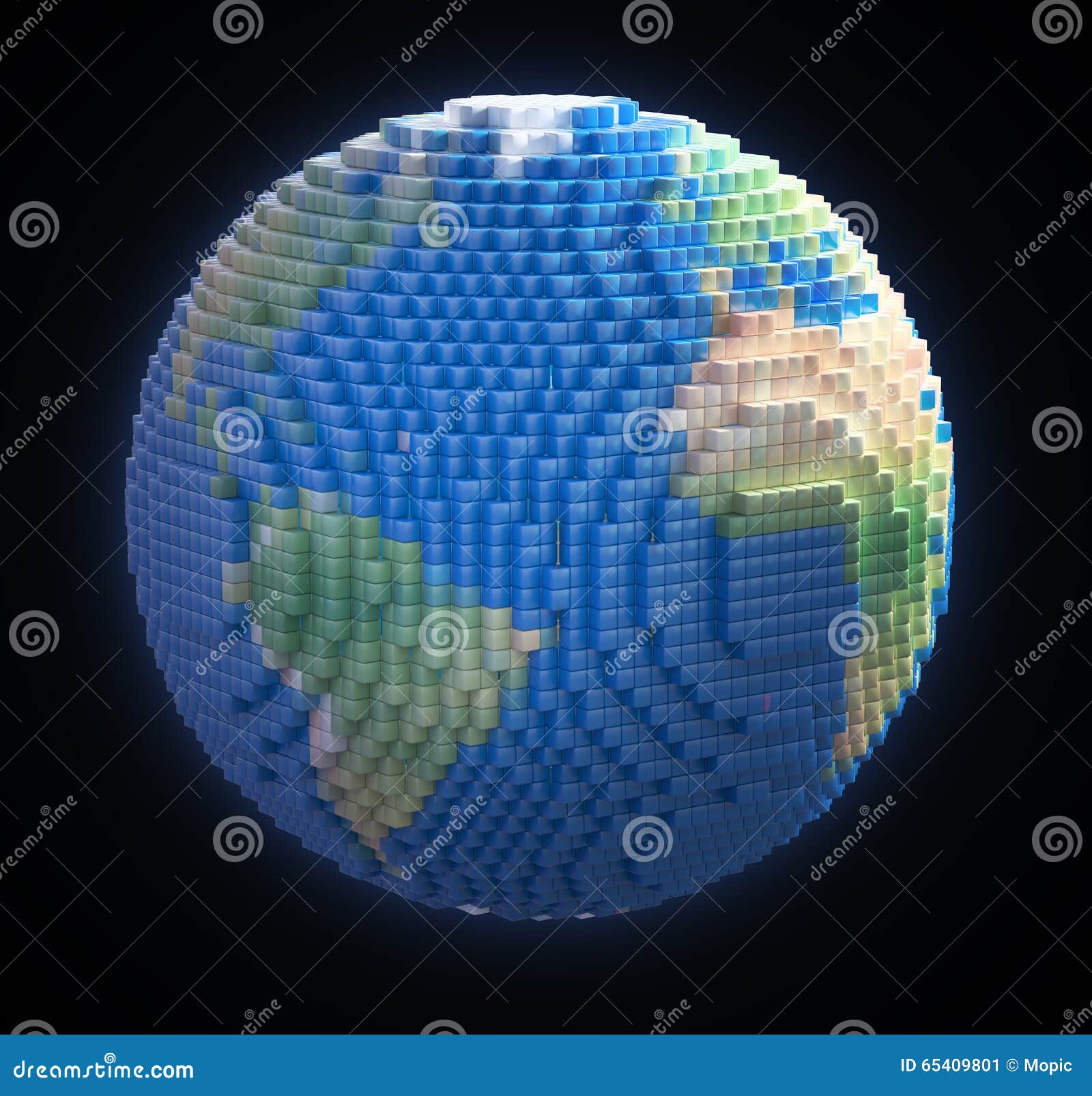 Voxel Earth stock illustration. Illustration of design - 65409801