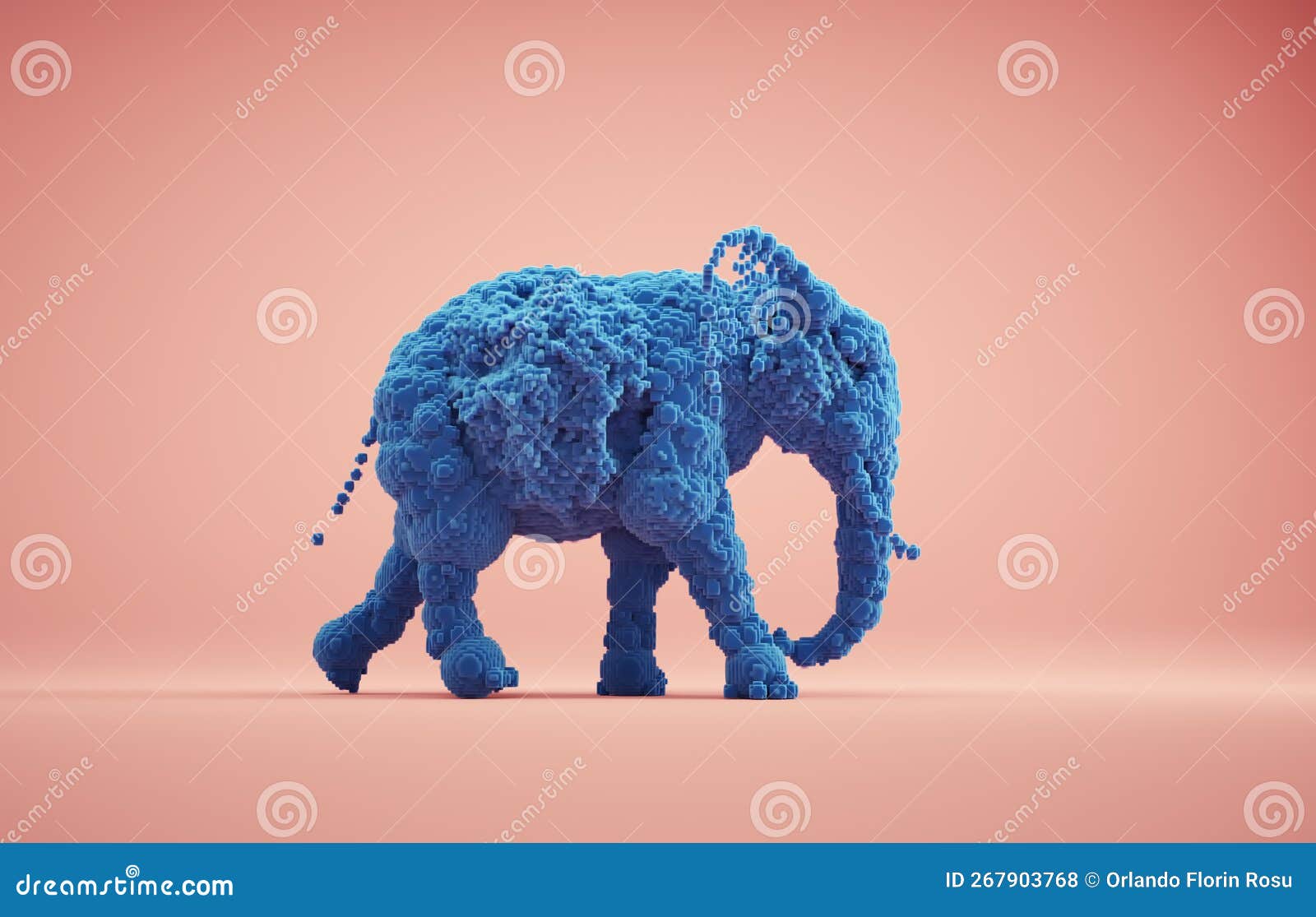 Voxel Elephant. Growth and Complexity Concept Stock Illustration ...