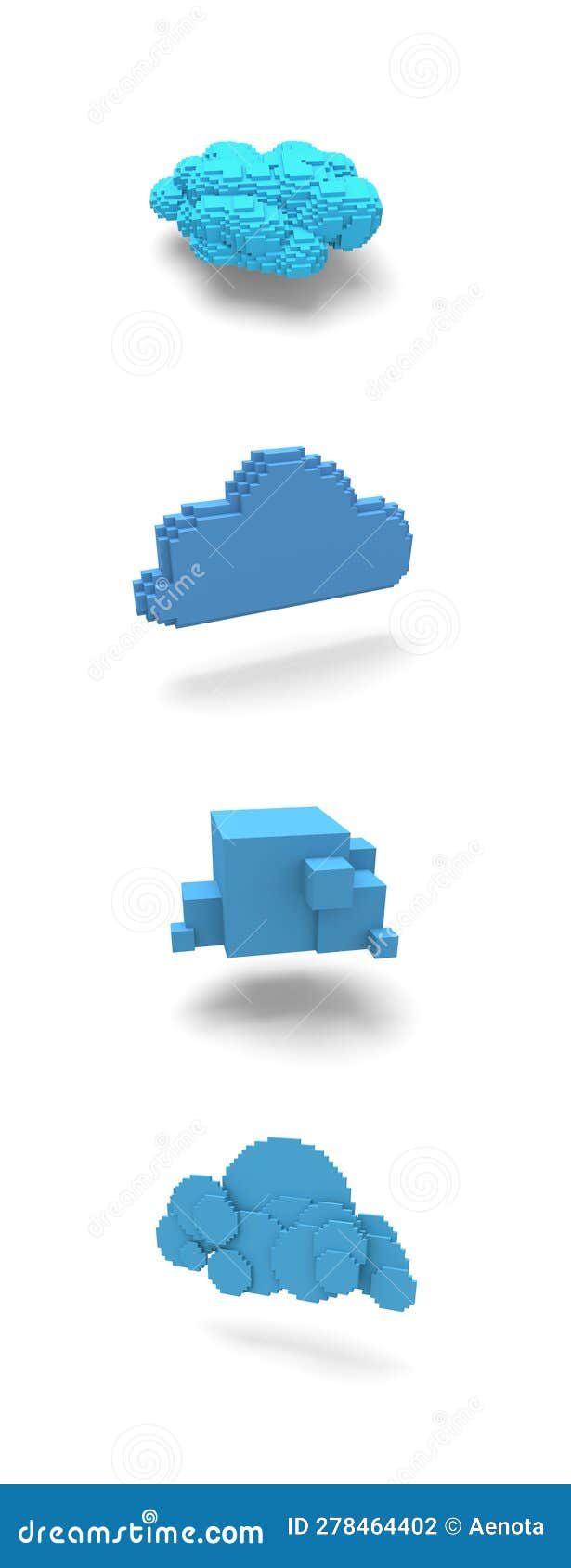 Voxel Low Poly Tree Crown Collection Isometric 3D Pixel Art For Design ...