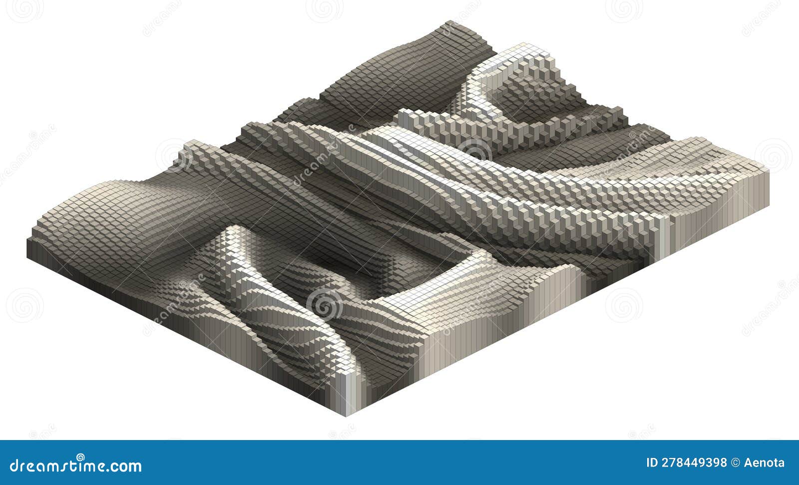 Voxel Corrugated Terrain Landscape Pixel Art - 3D Brick Background ...