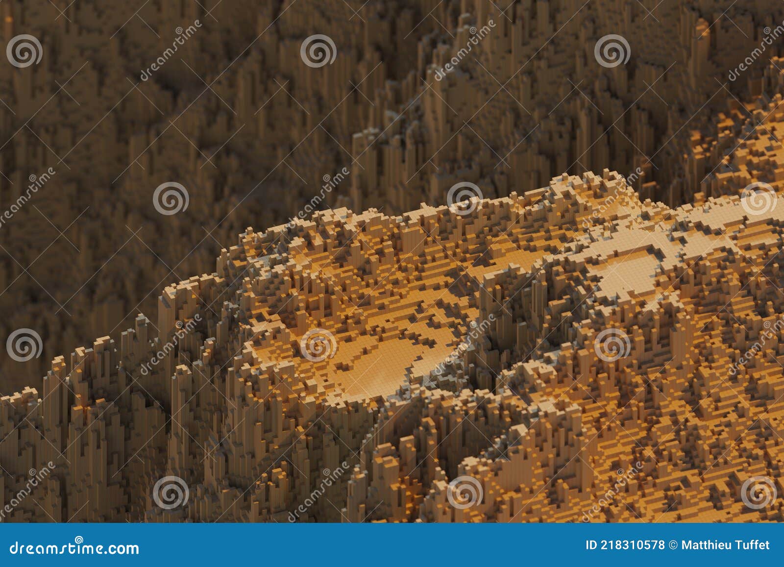 Voxels Mountains Computer Generated Landscape Stock Illustration ...