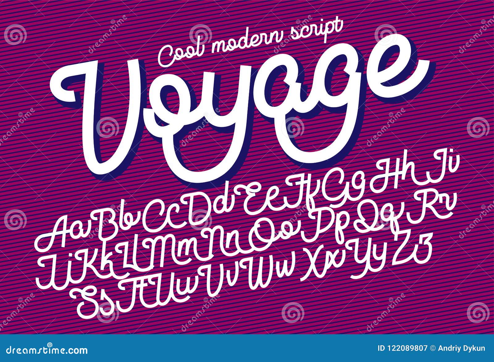 Voyage Cool Modern Script Font Stock Vector - Illustration of fashion ...
