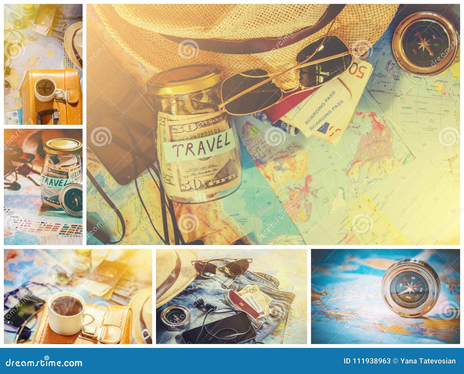 Voyage De Collage Carte Bon Image stock - Image du chéri, handmade ...