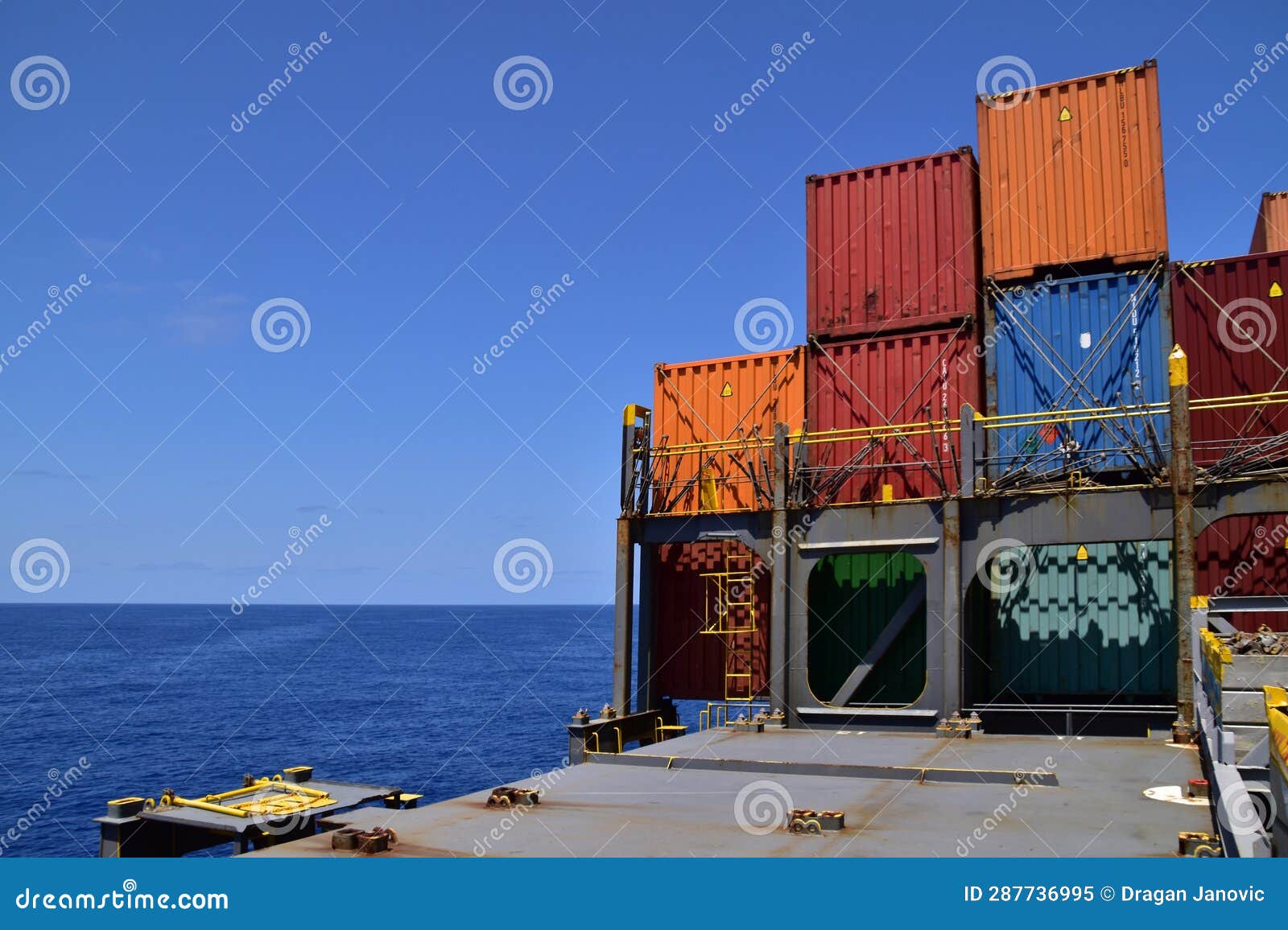 Container Vessel at Sea with Vacant Positions for Loading Cargo Stock ...