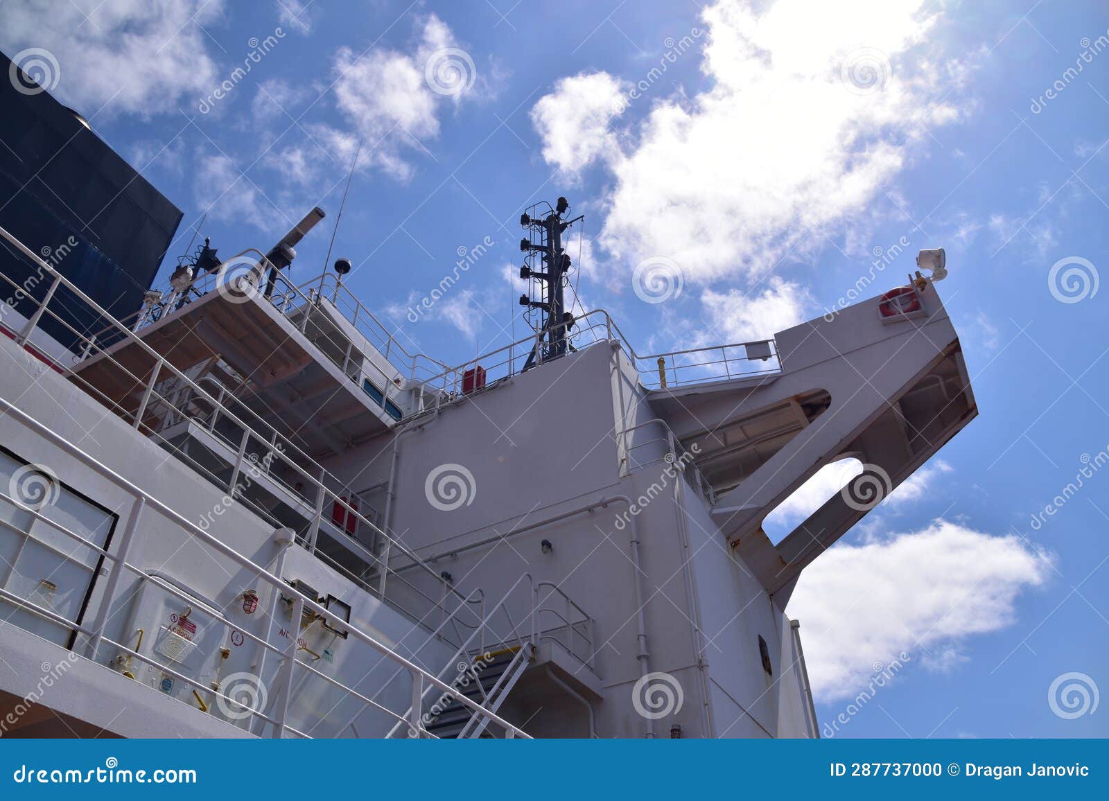 Accommodation of a Large Container Vessel. Stock Photo - Image of place ...