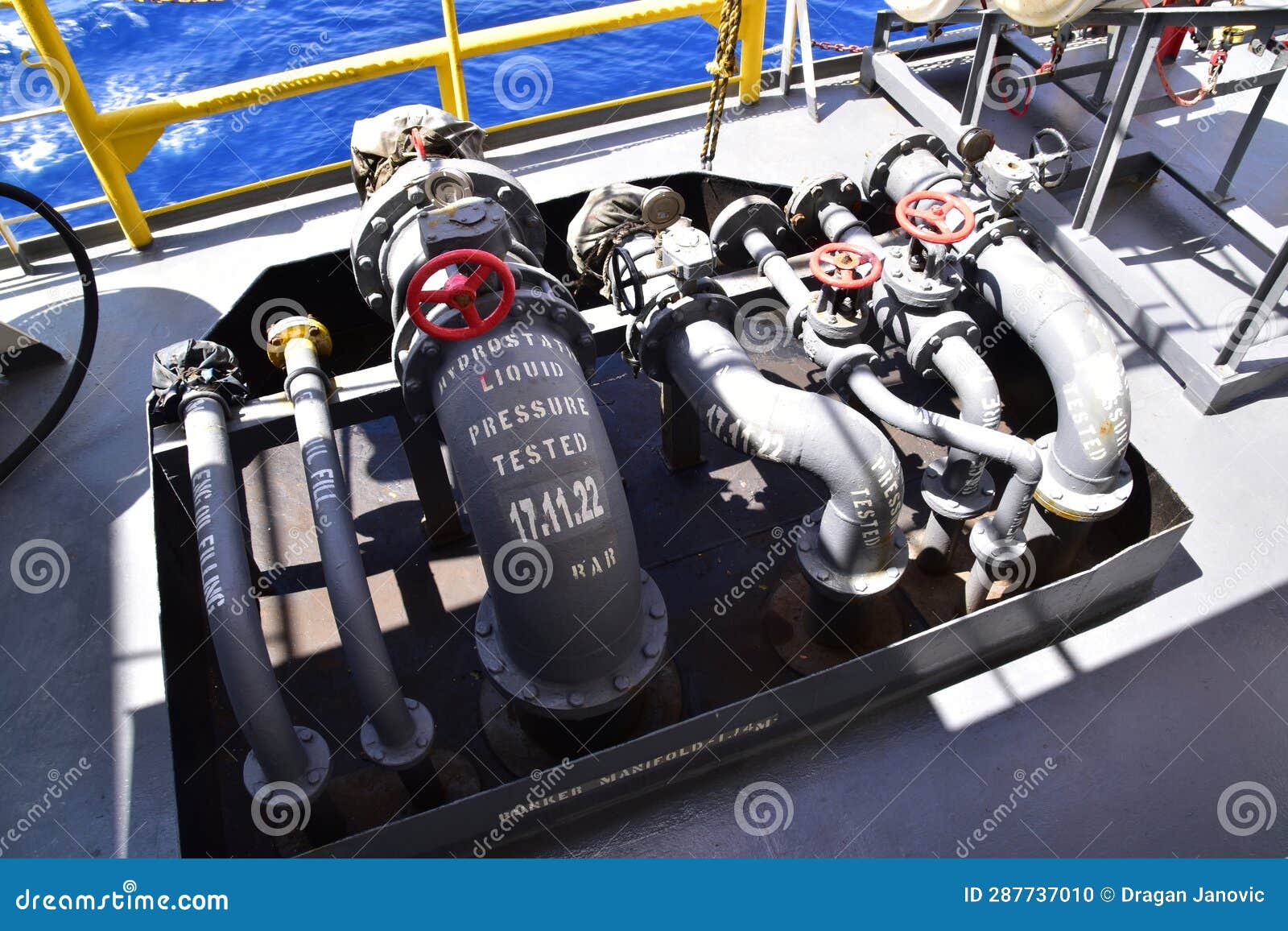 Bunker Station on a Container Vessel Stock Photo - Image of bunker ...