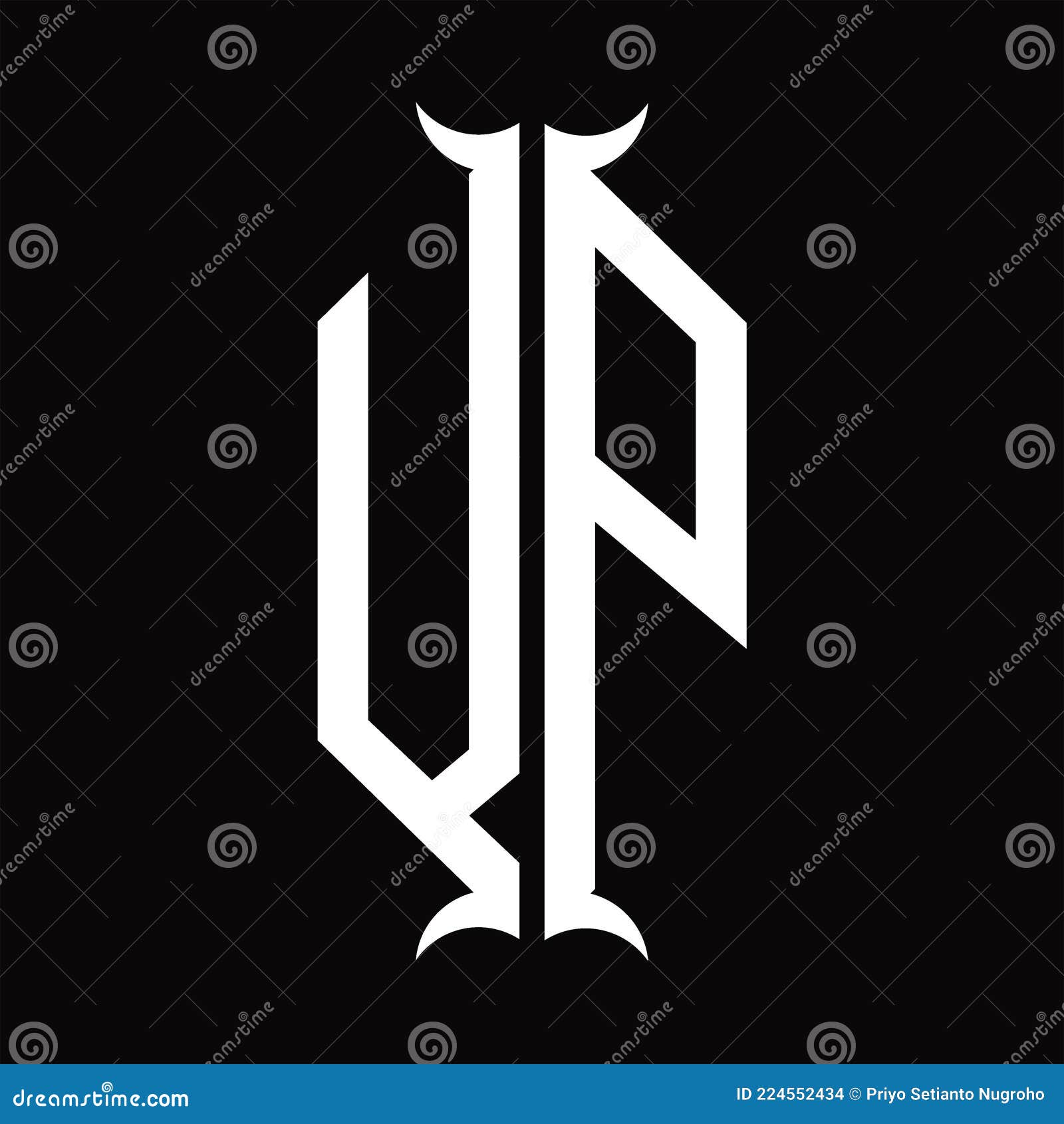VP Logo Monogram with Horn Shape Design Template Stock Vector ...