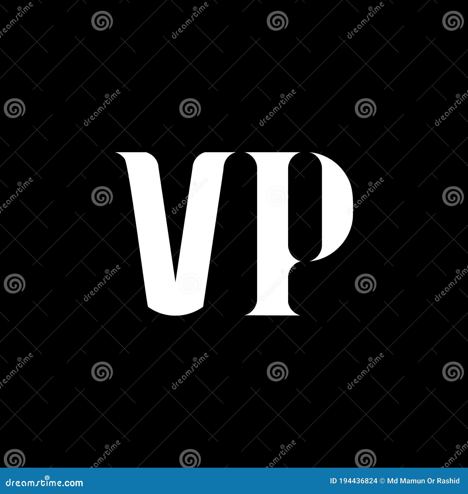 VP V P Letter Logo Design. Initial Letter VP Linked Circle Uppercase ...