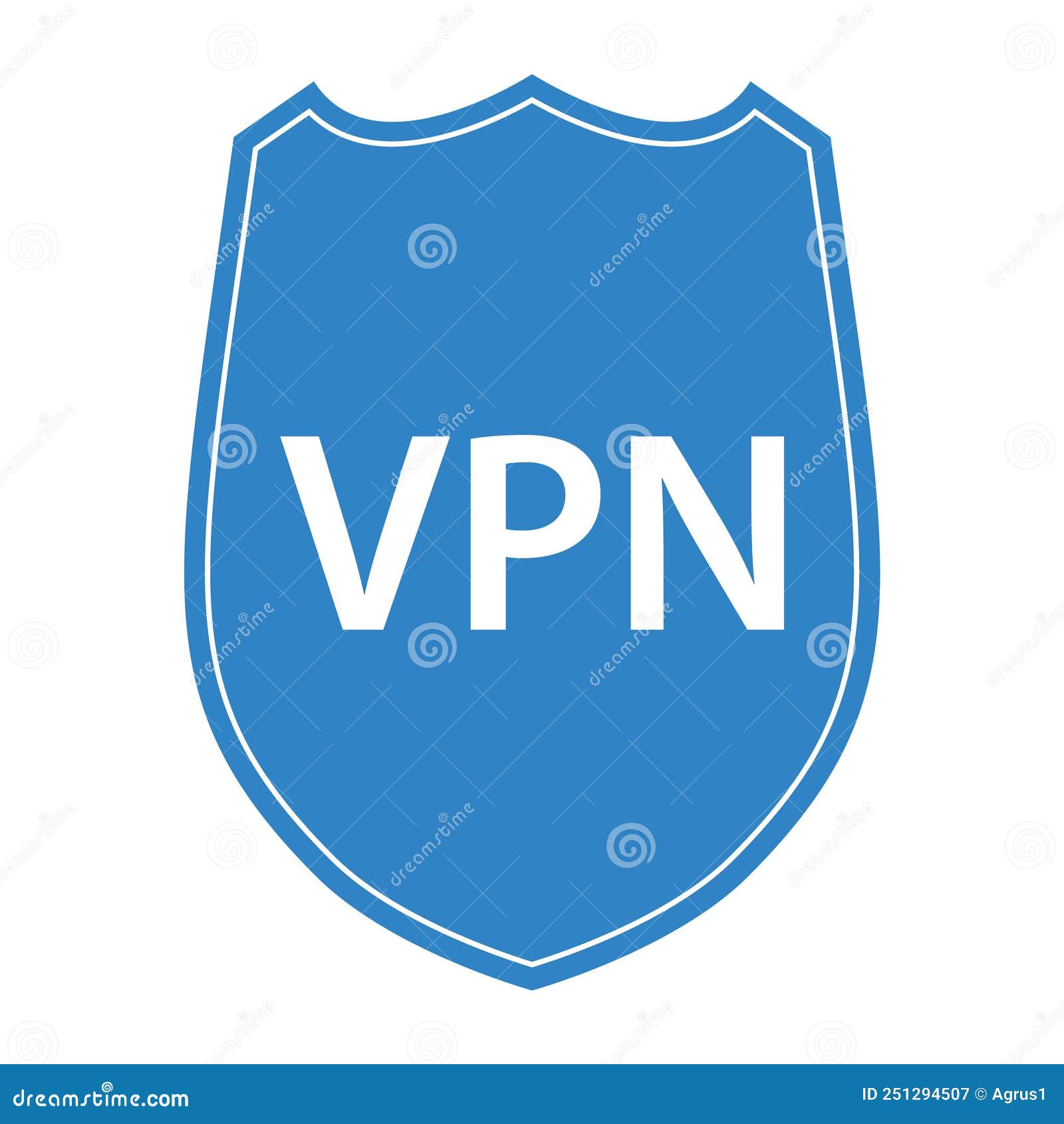 VPN - Blue Colored Shield Icon on White Background Stock Vector ...