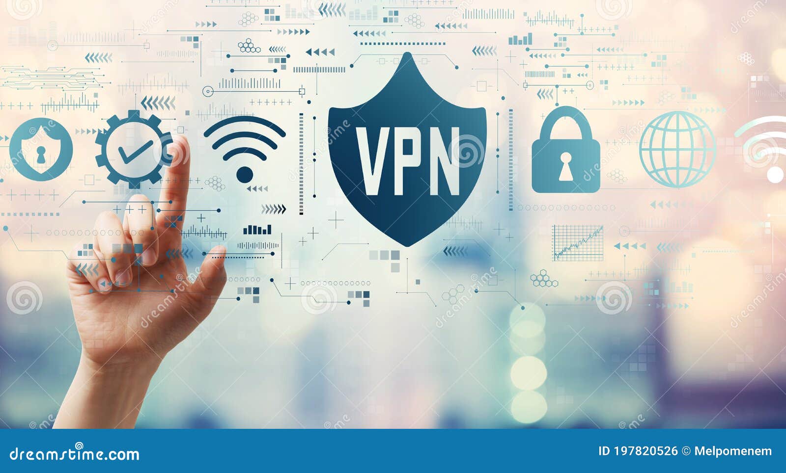 VPN Concept with Hand Pressing a Button Stock Photo - Image of press ...