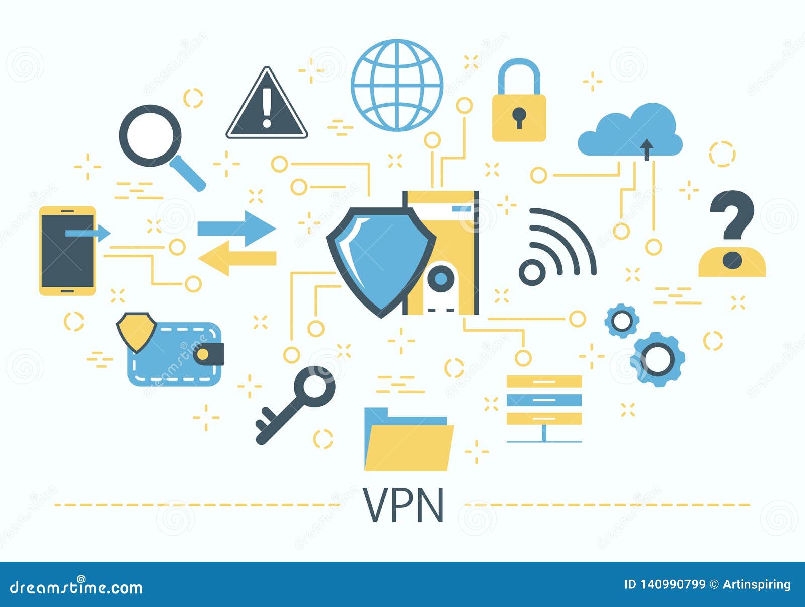 VPN Concept. Idea of Privacy and Security Stock Vector - Illustration ...