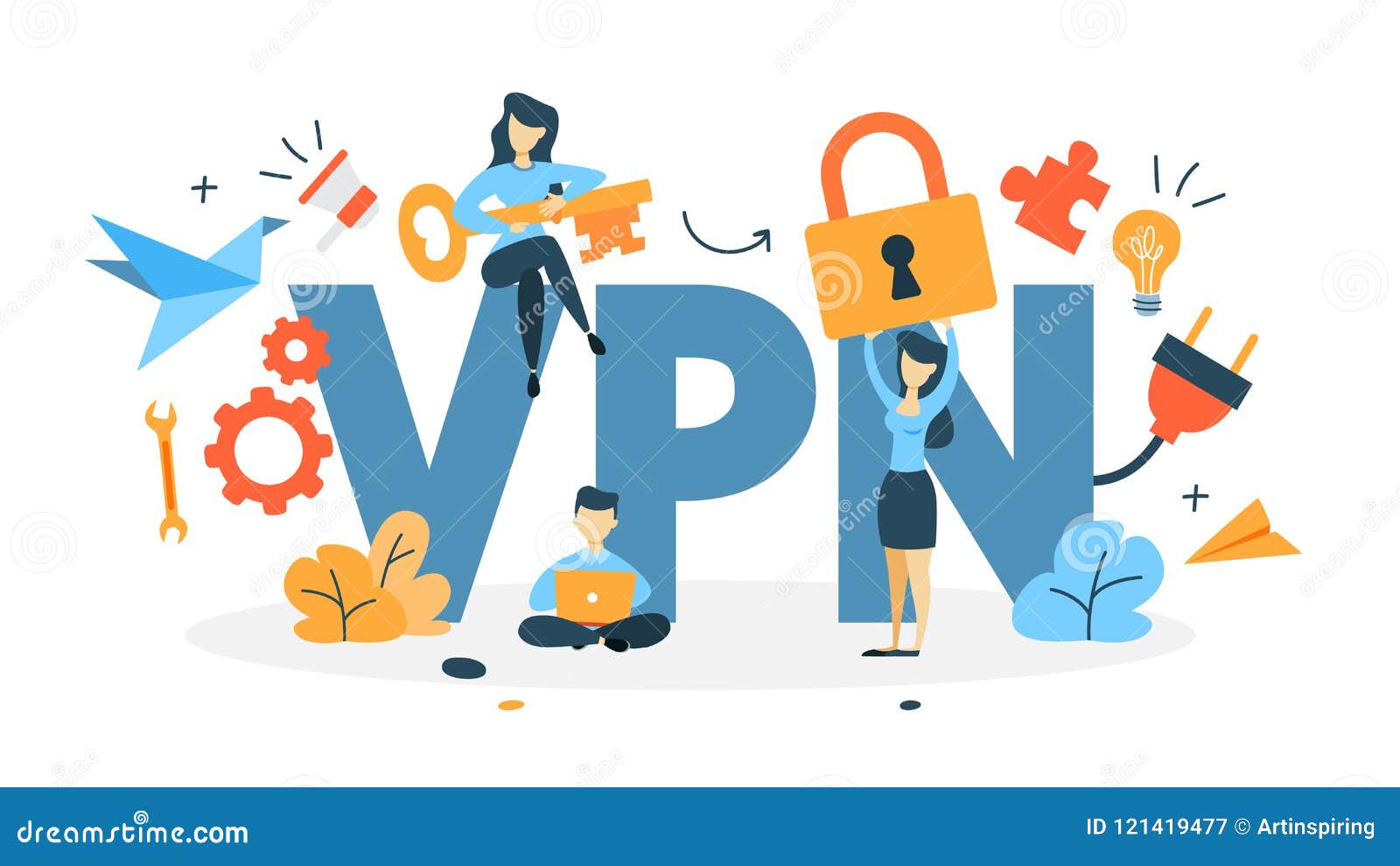 VPN concept illustration stock vector. Illustration of privacy - 121419477