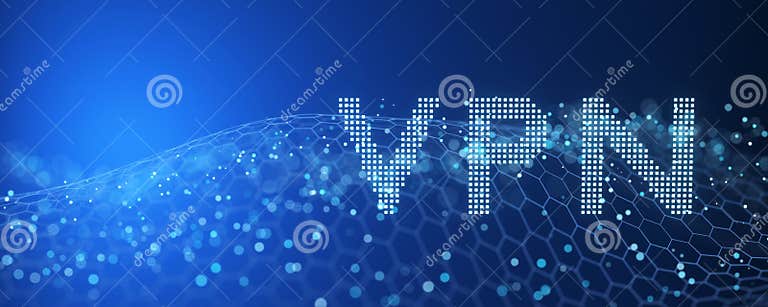 VPN Concept. Vpn Inscription on Abstract Network Background Stock ...