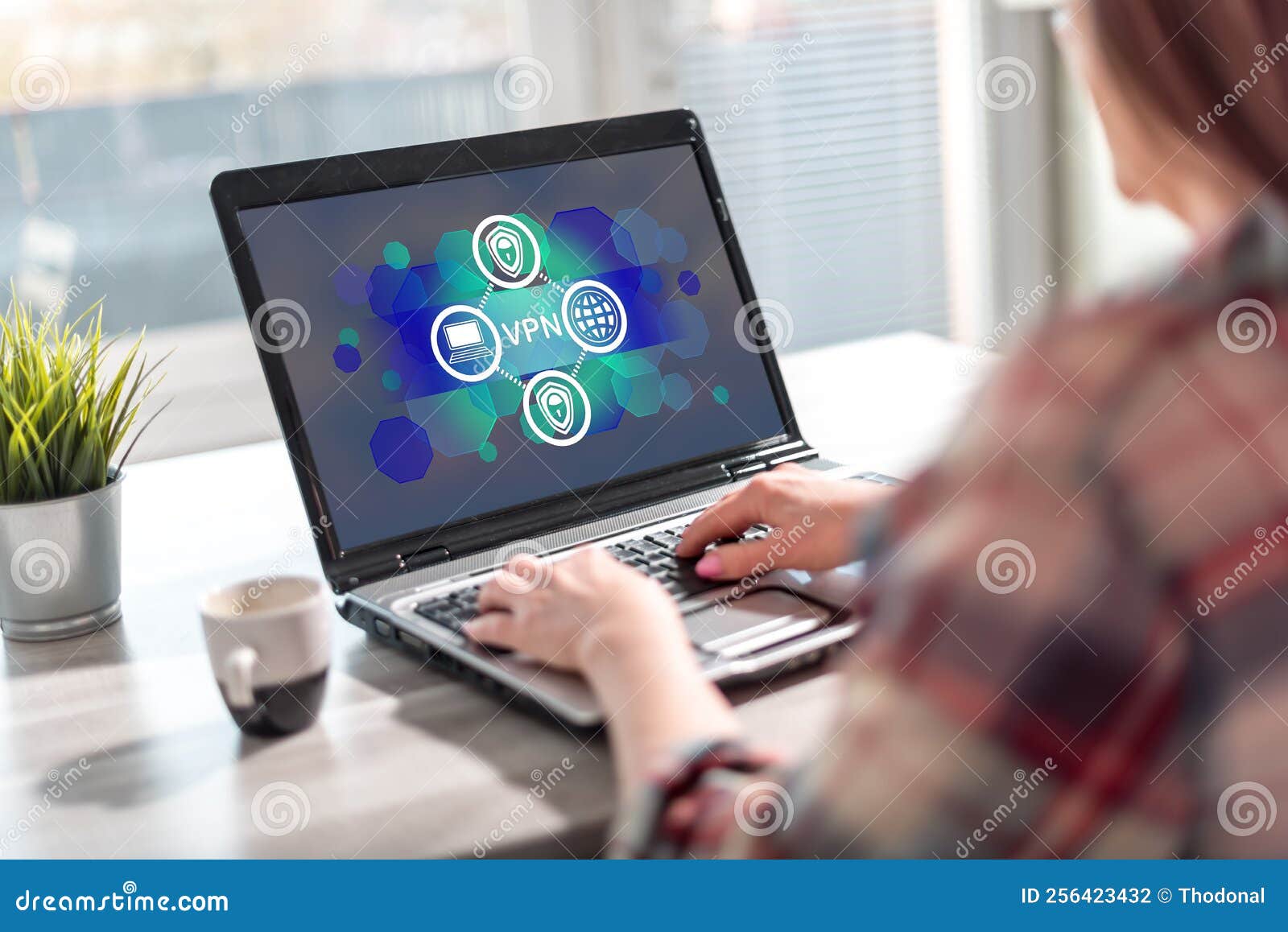 Vpn Concept on a Laptop Screen Stock Photo - Image of application ...