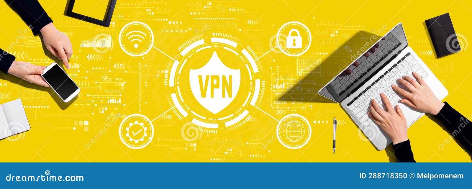 VPN Concept with People Working Together Stock Photo - Image of service ...