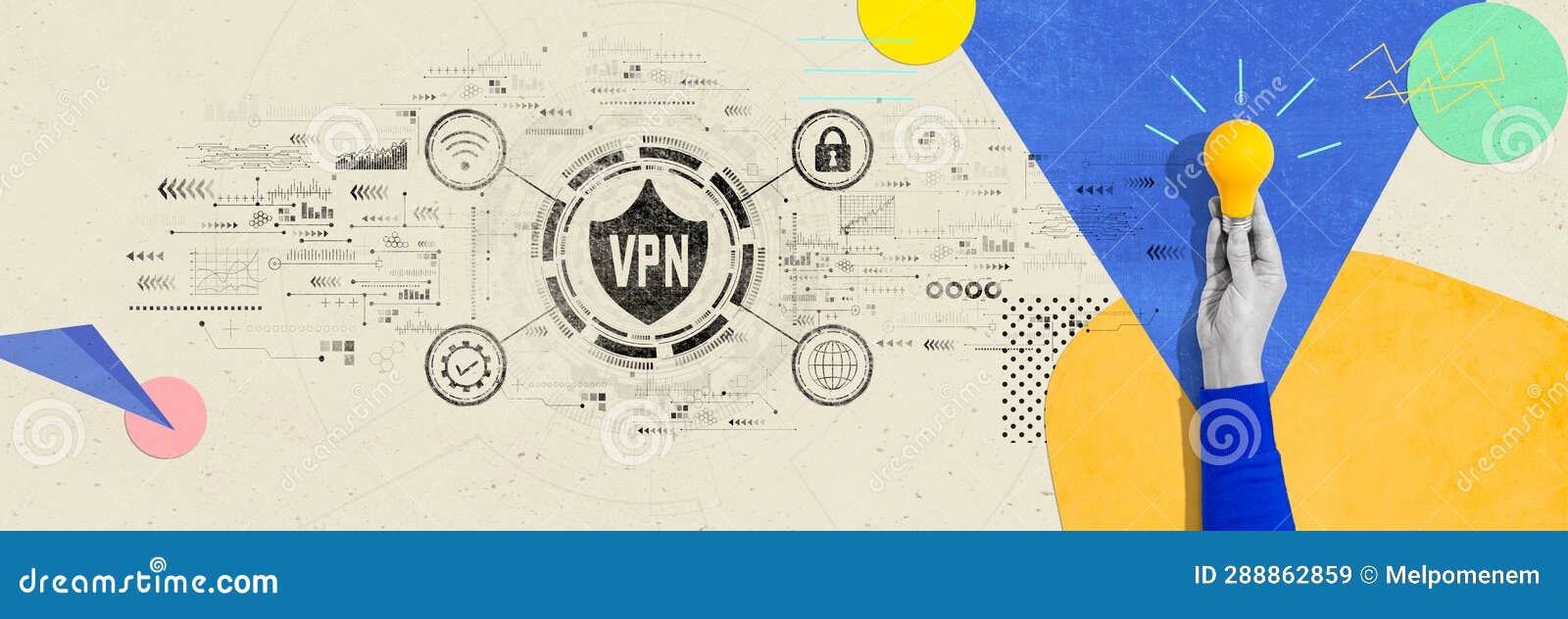 VPN Concept with Person Holding a Light Bulb Stock Image - Image of ...