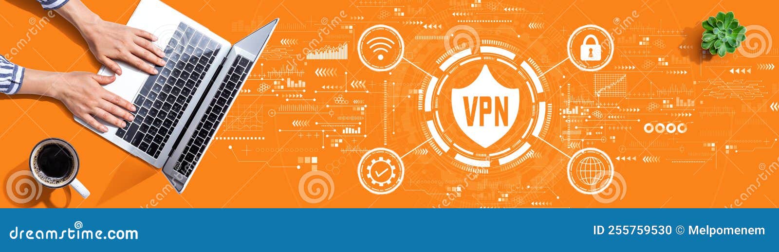 VPN Concept with Person Using a Laptop Editorial Image - Image of ...