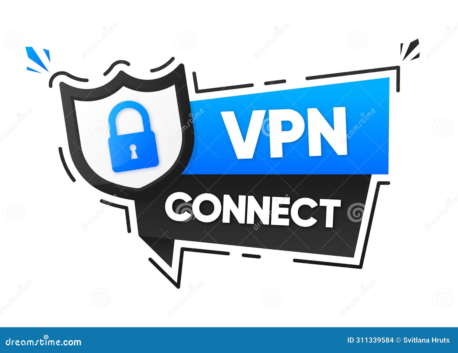 VPN Connect. Security Label. Secure VPN Connection Concept. Virtual ...