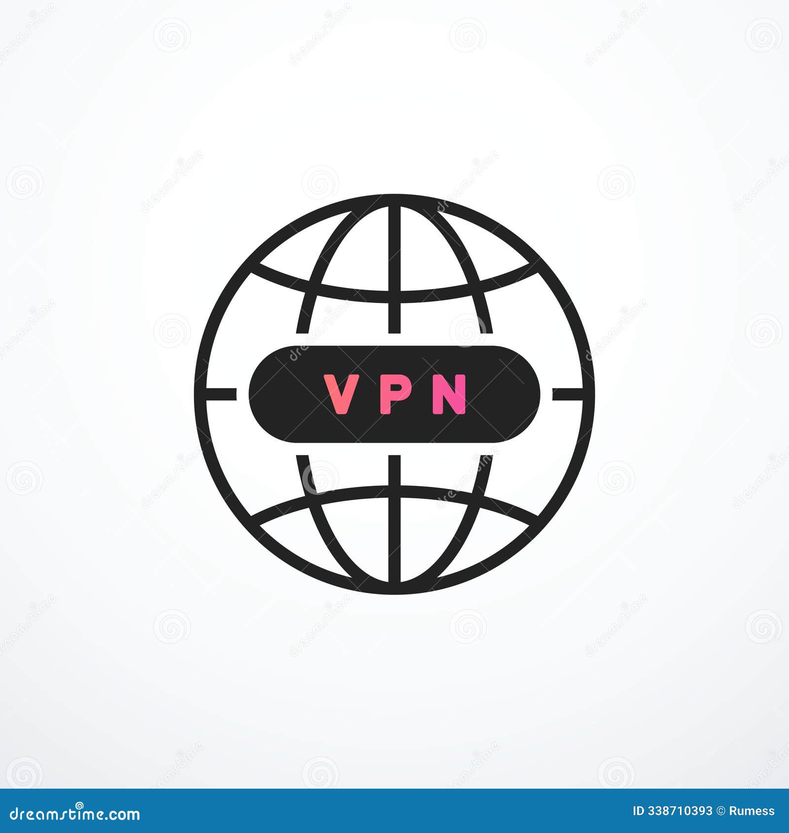 VPN Globe Icon. Vector Illustration Stock Vector - Illustration of ...