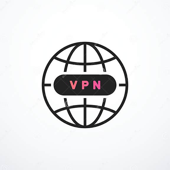 VPN Globe Icon. Vector Illustration Stock Vector - Illustration of ...