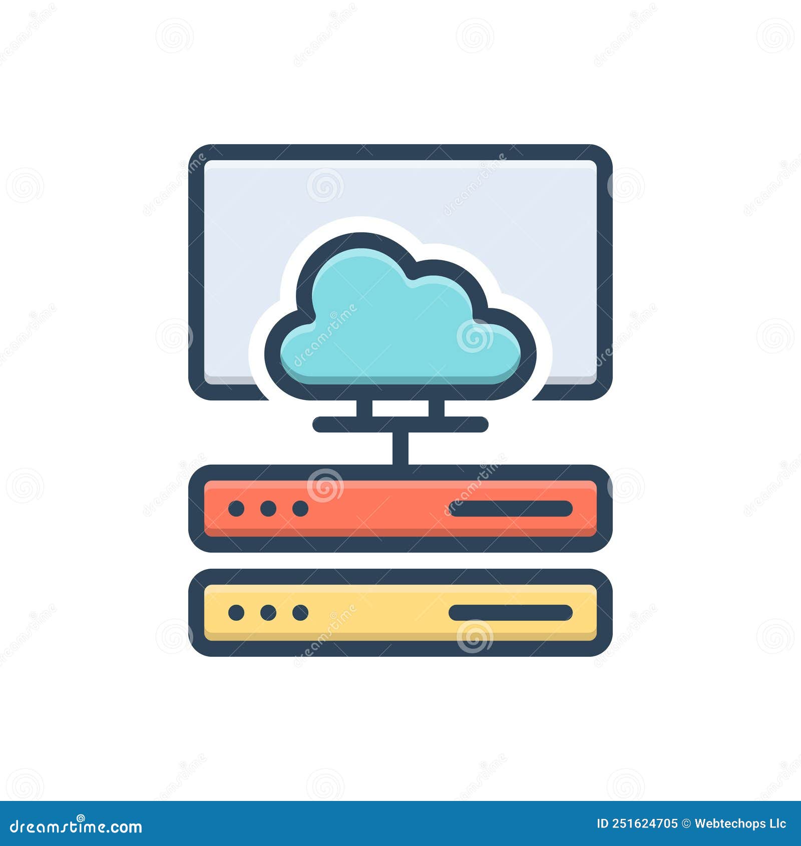 Color Illustration Icon for Vpn, Connection and App Stock Illustration ...
